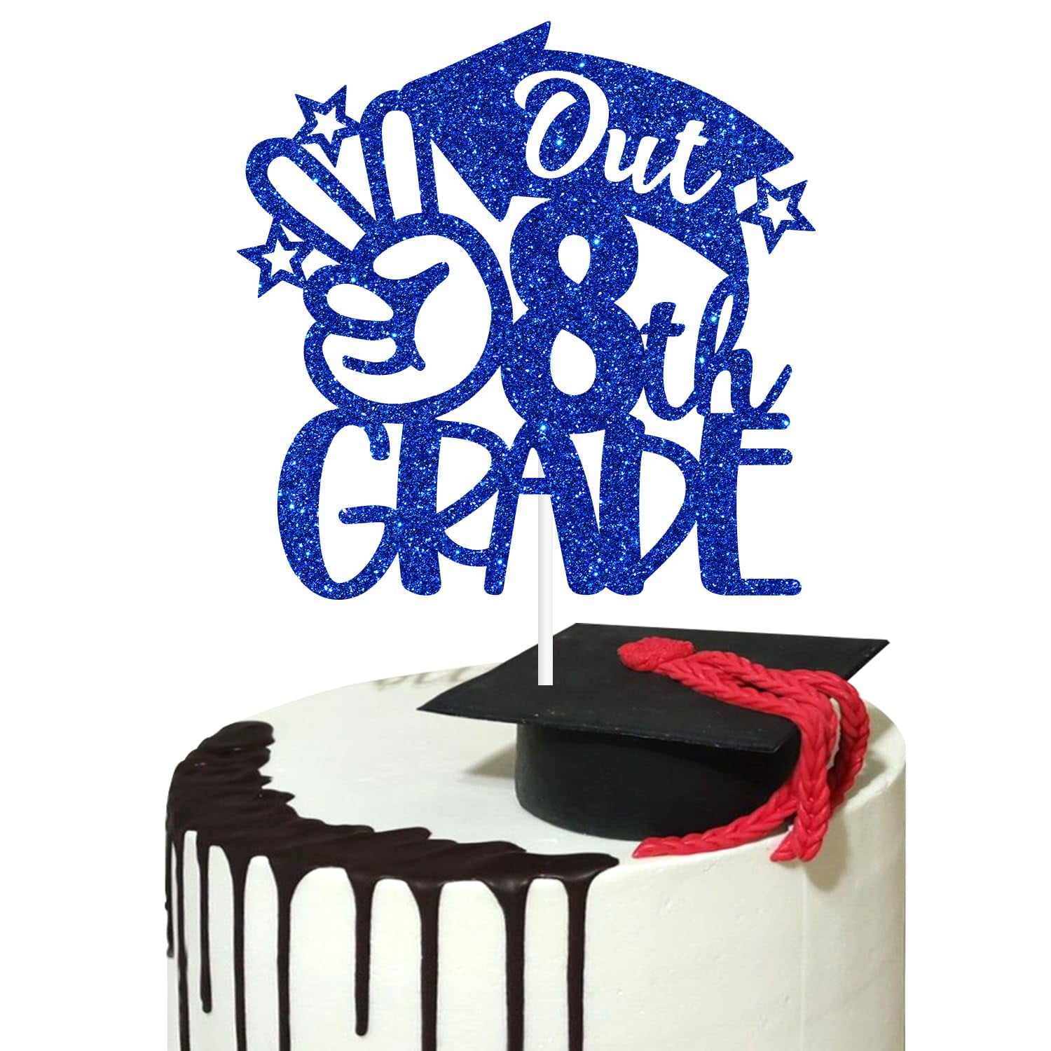 Peace Out 8th TWE5 Grade Cake Topper, 8th Grade Grad, Next Stop High ...
