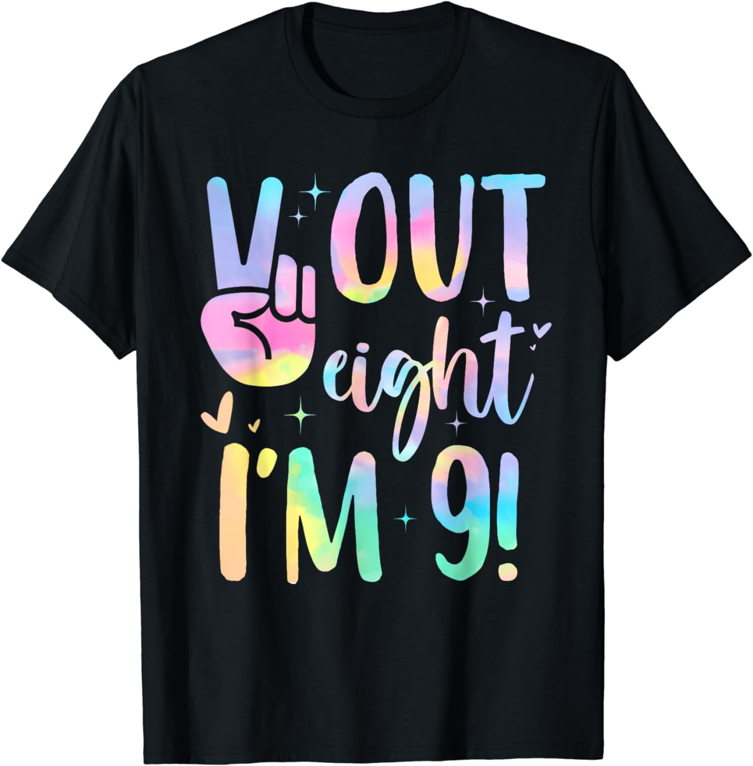 Peace Out Eight I'm 9 Happy Birthday Tie Dye Boys Girls T-Shirt ...