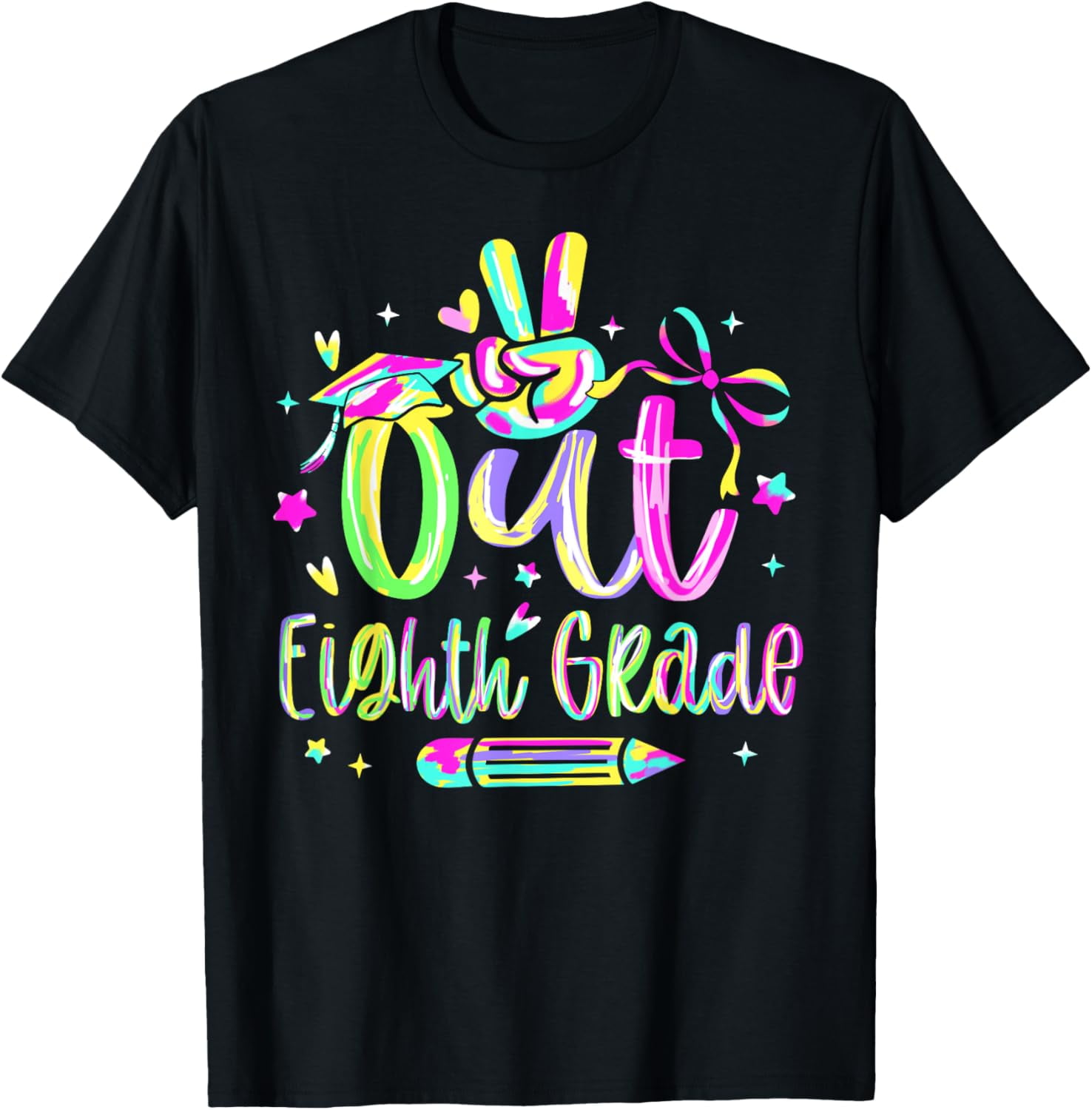 Peace Out Eighth Grade Graduation Class Of 2025 Teacher Girl T-Shirt ...