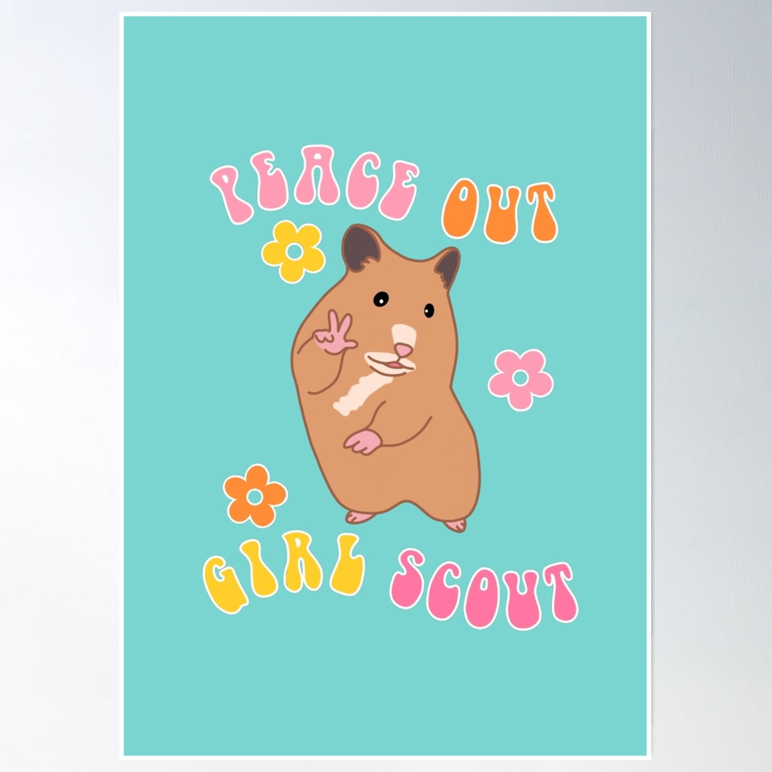 Peace Out Girl Scout Poster Wall Art, Modern Wall Decor, 8x12 UNFRAMED ...