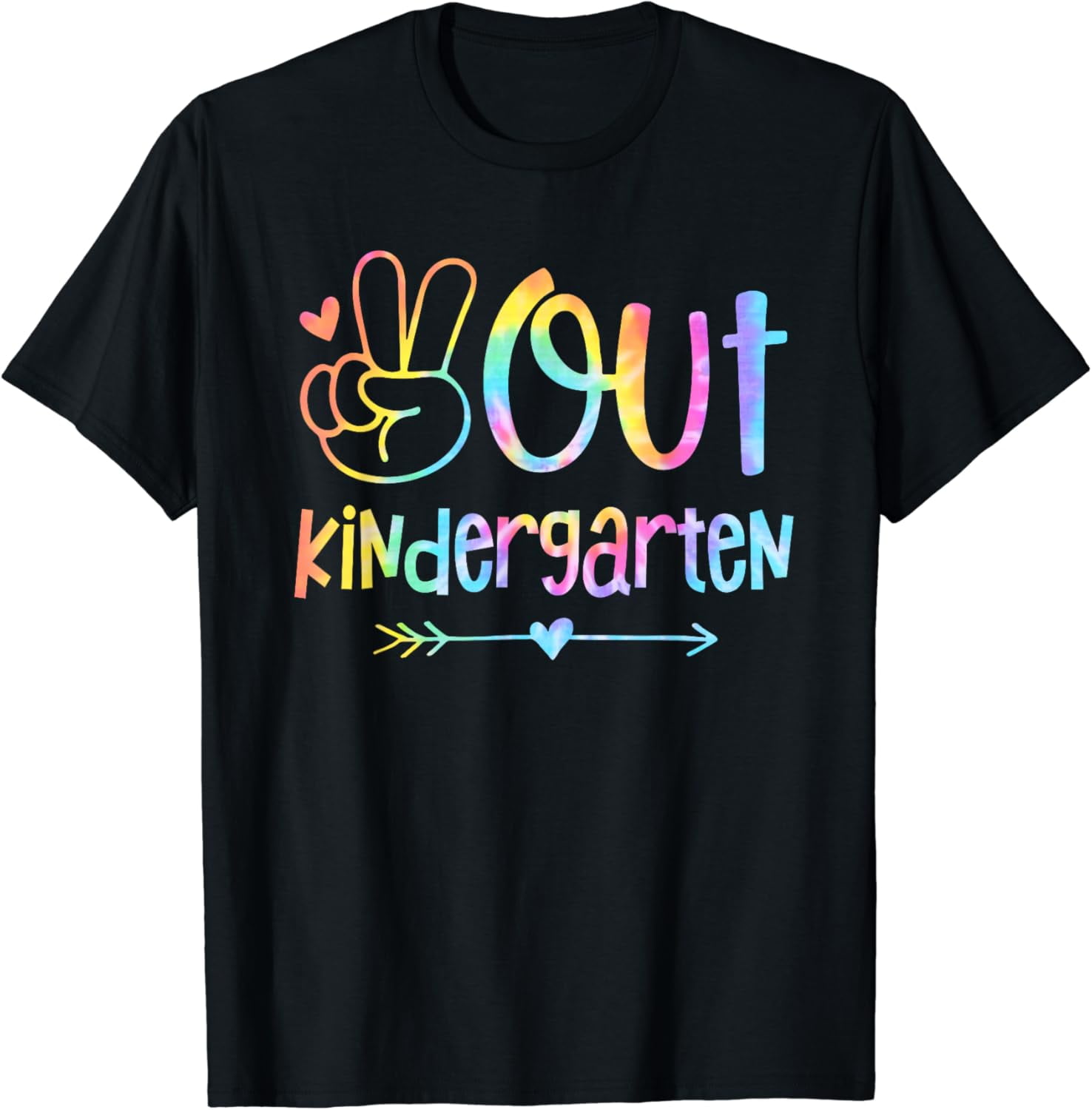 Peace Out Kindergarten Tie Dye Last Day Of School Teacher T-Shirt ...