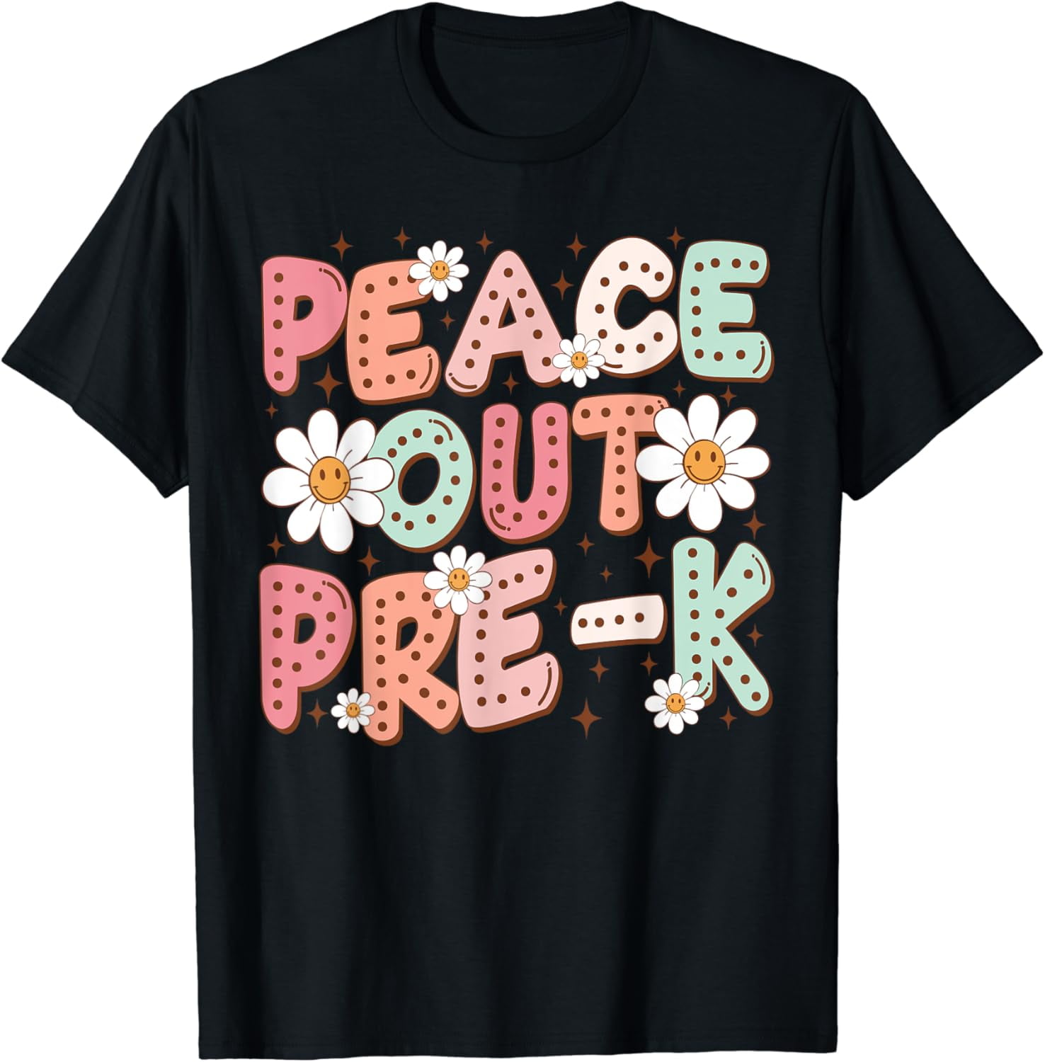 Peace Out Pre-K Cute Groovy Last Day of Preschool Graduation T-Shirt ...