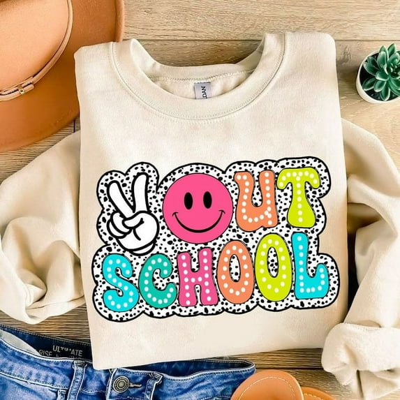 Peace Out School Dalmatian Dots Last Day of School End of School ...