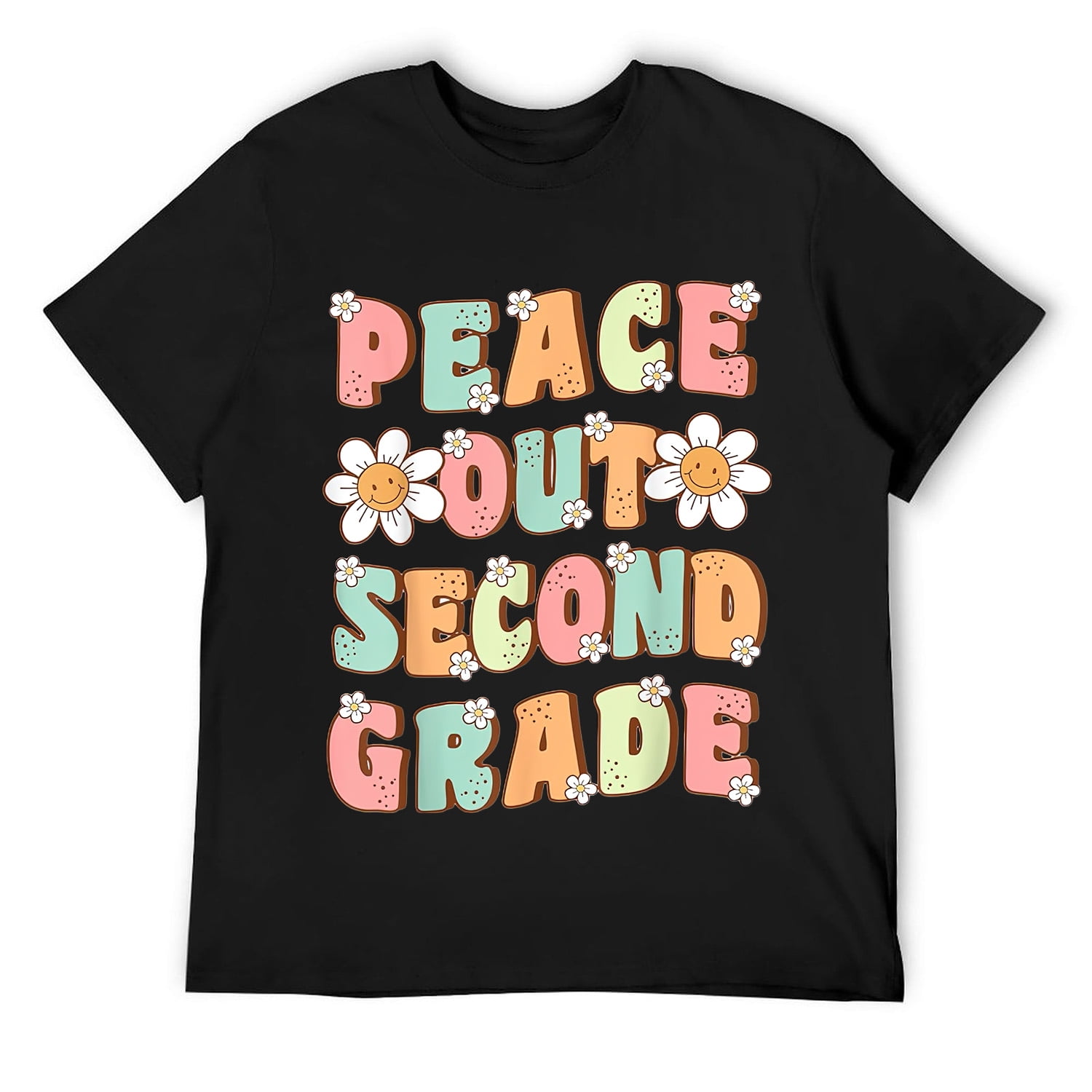 Peace Out Second Grade Cute Groovy Last Day of 2nd Grade T-Shirt ...