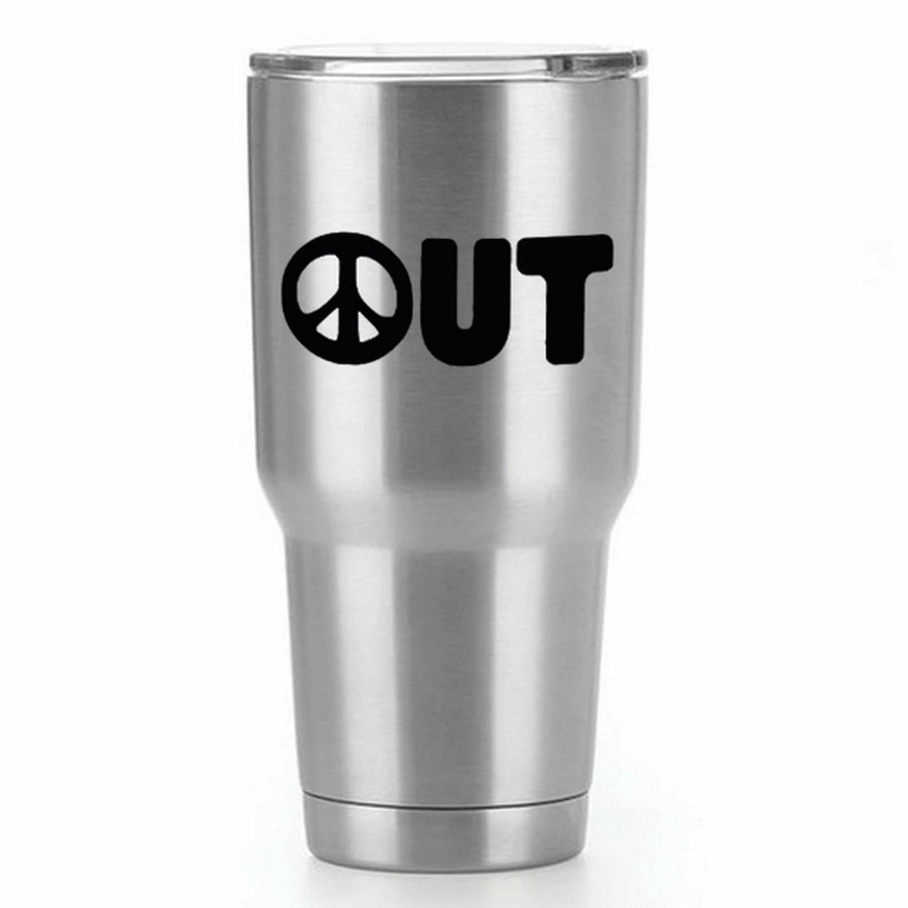 Peace Out |Single Yeti Decal | 3-Inch Black Vinyl Decal - Walmart.com