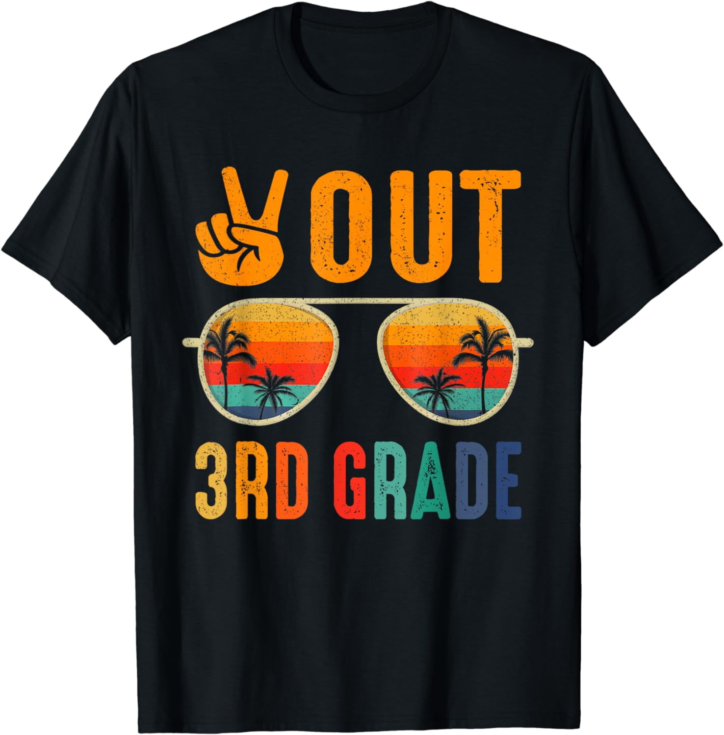 Peace Out Third 3rd Grade Happy Last Day Of School Retro T-Shirt ...