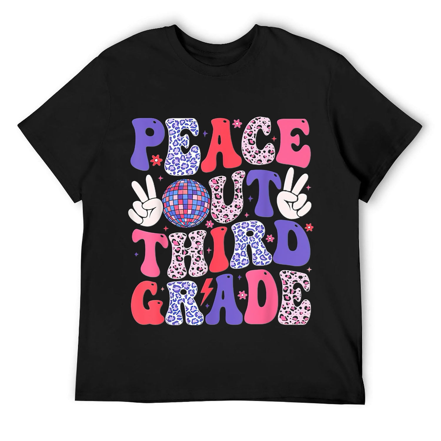Peace Out Third Grade Happy Last Day Of School Groovy Retro T-Shirt ...