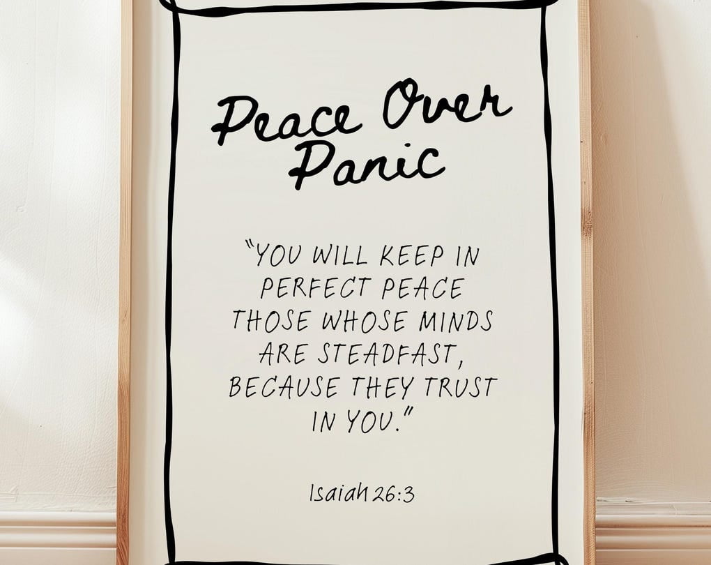 Peace Over Panic Bible Verse Print – Christian Wall Art, Scripture ...