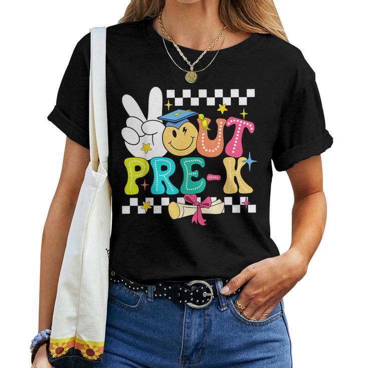 Peace Out Pre-K T-Shirt, Teacher Student Last Day of School 2024 Tee ...