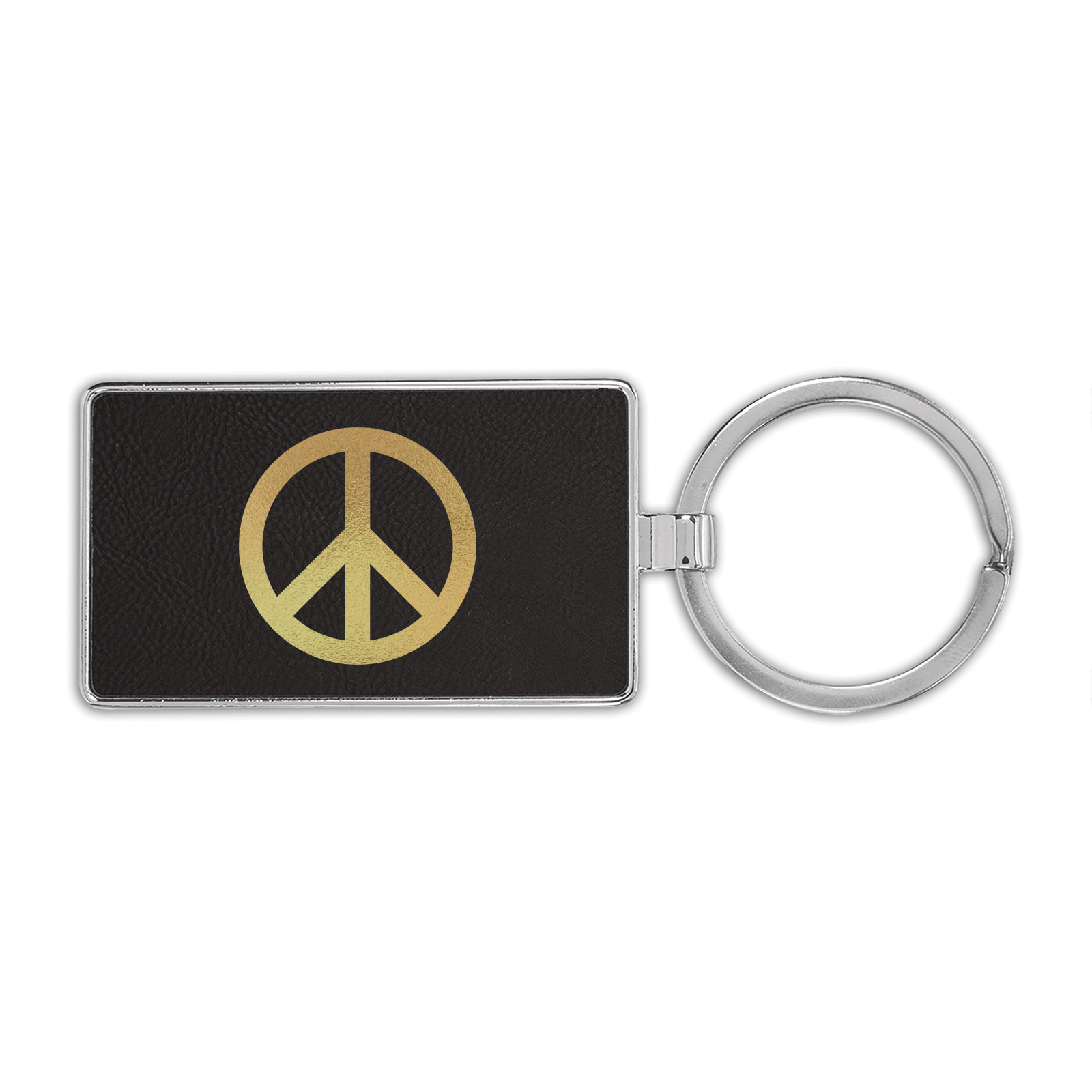Peace Premium Leatherette Keychain absence of war dove - Black/Gold ...