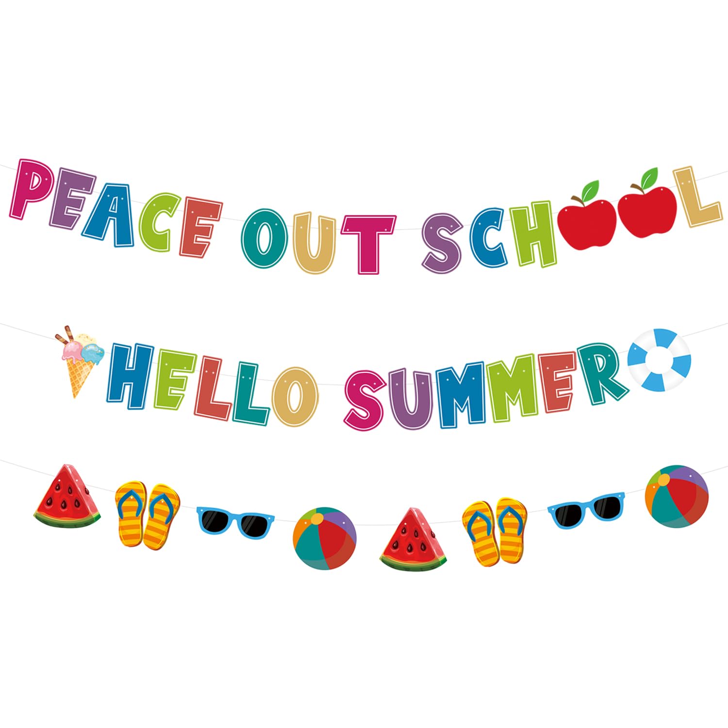 Peace Out School Banner, SSF20 Hello Summer Banner, End of School Year ...