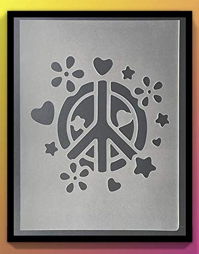 Peace Sign #12 Stencil Reusable 10 mil Thick 8in x 10.5in sheet ...