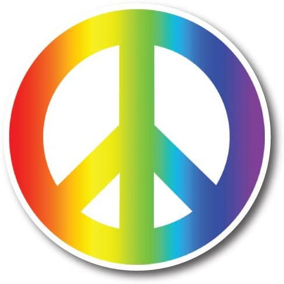 Peace Sign, 5" Round Colorful Car Auto Truck Decal - Walmart.com