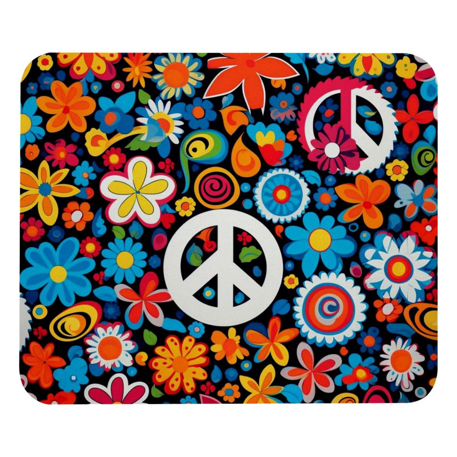 Peace Sign 8.3x9.8 Inch Square Non-Slip Rubber Bottom Mouse Pad, Desk ...
