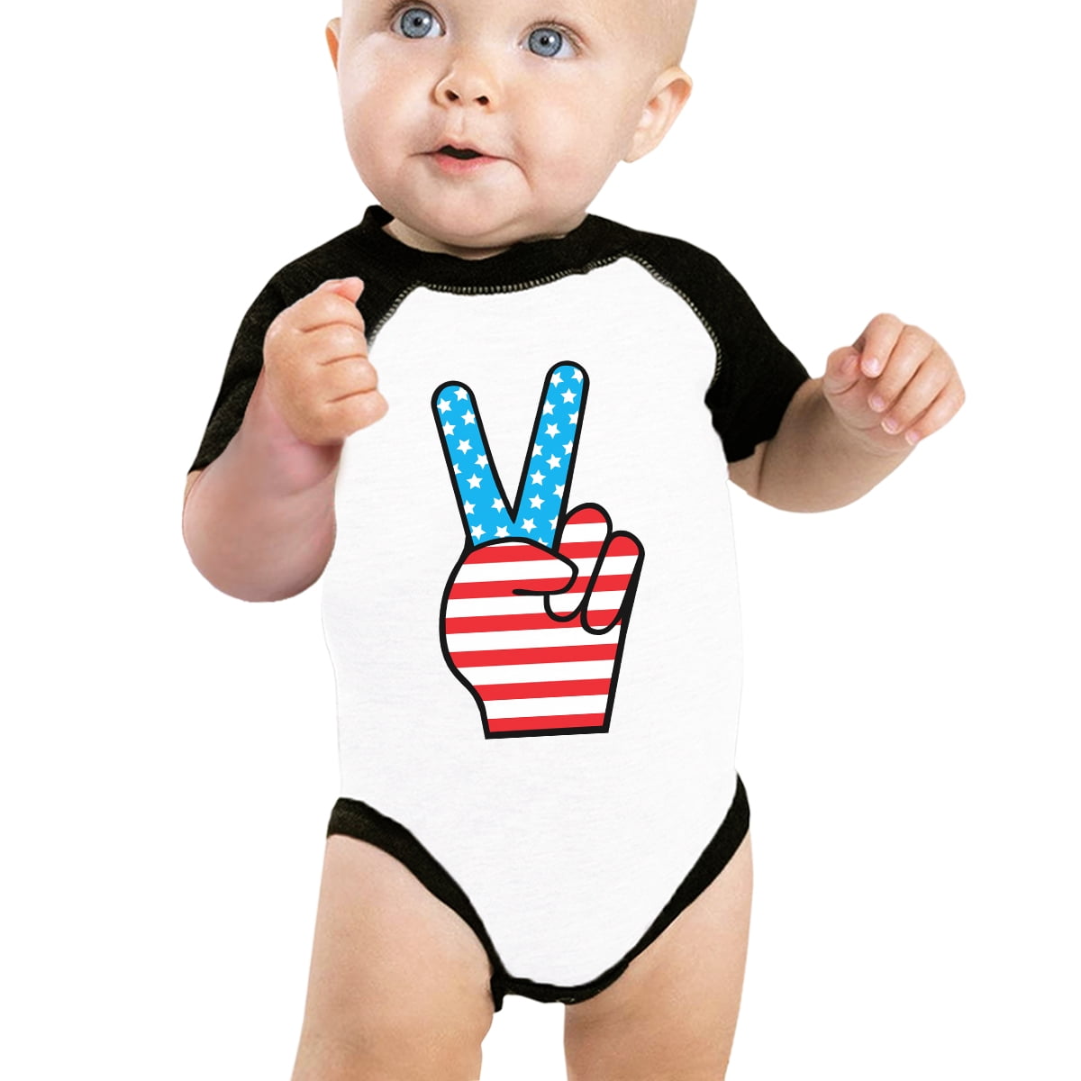 Peace Sign American Flag Baby Raglan Bodysuit Cute Baby Shower Gifts ...
