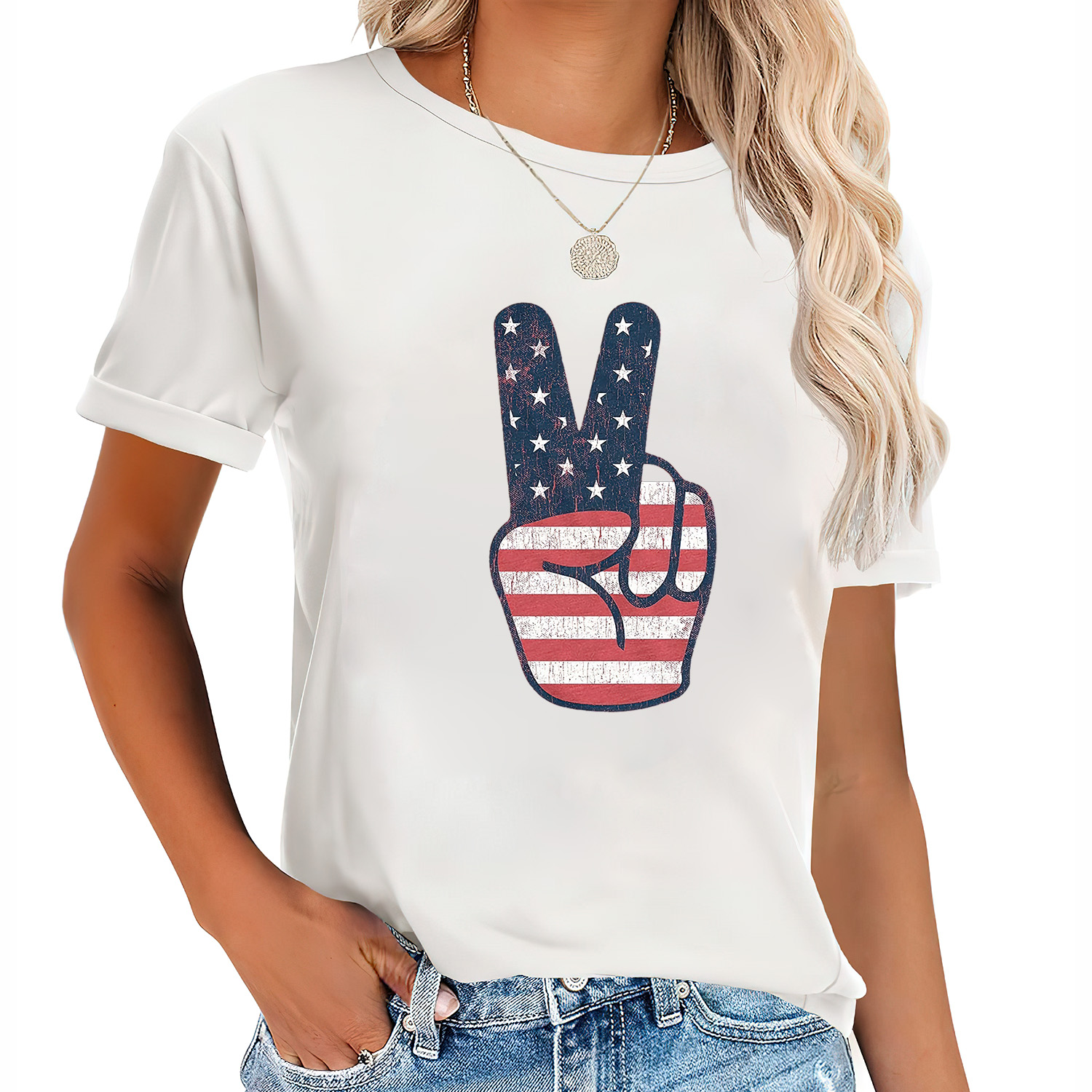 Peace Sign American Flag Tshirt 4Th Of July Usa Patriotic Party Graphic ...