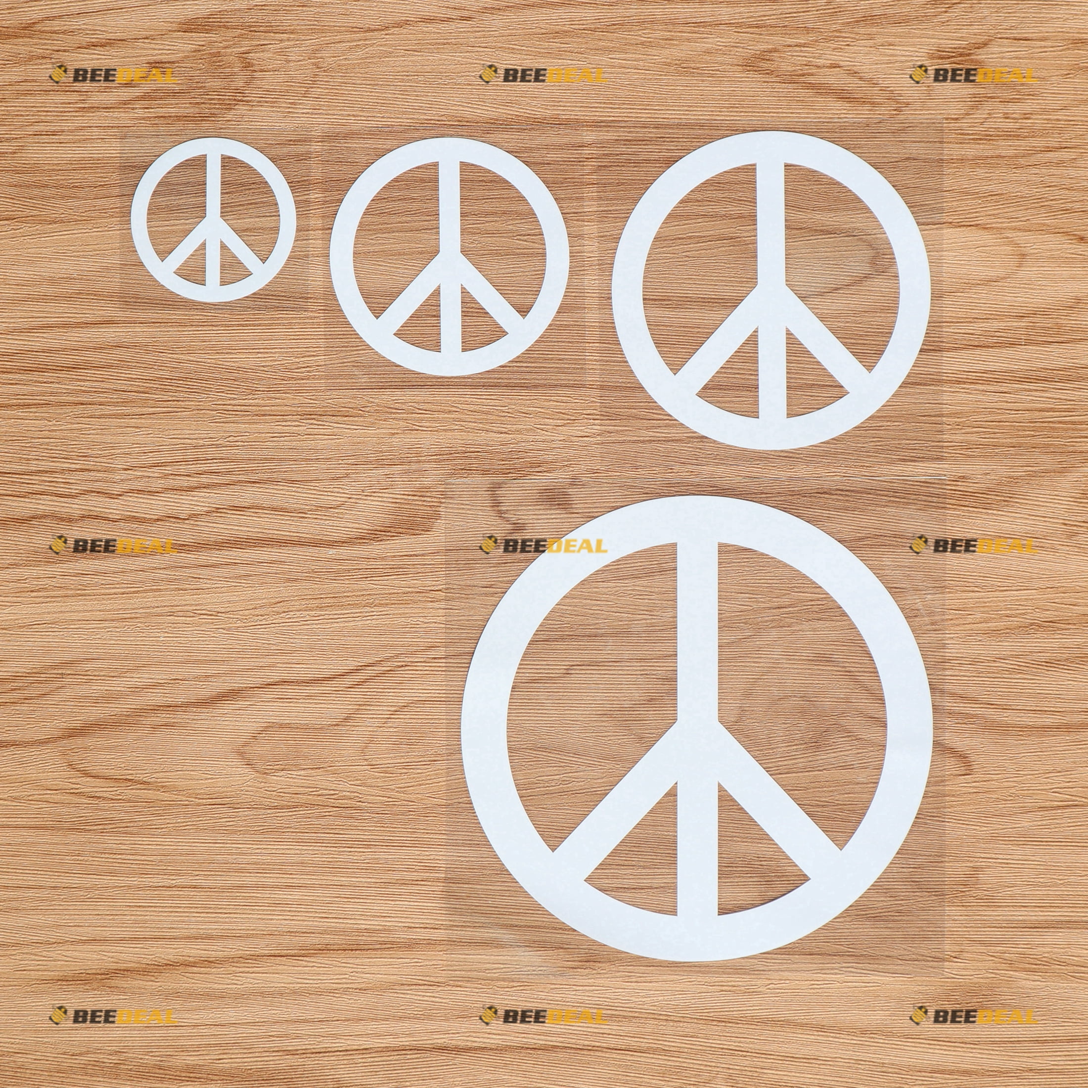 Peace Sign Anti War Symbol Vinyl Decal Sticker - 4 Pack White, 2 Inches ...