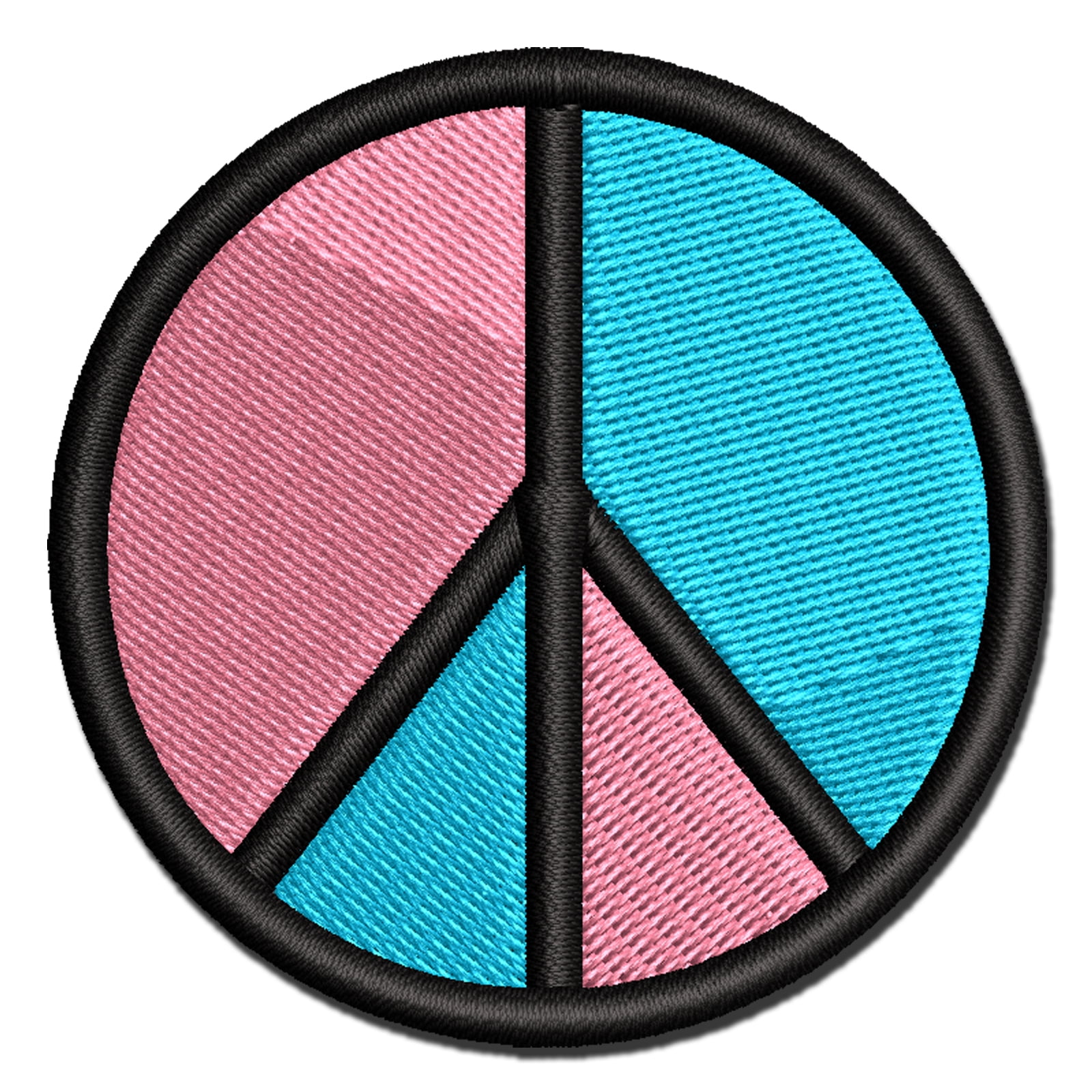 Peace Sign Applique Multi-Color Embroidered Hook & Loop Patch - 3 Inch ...