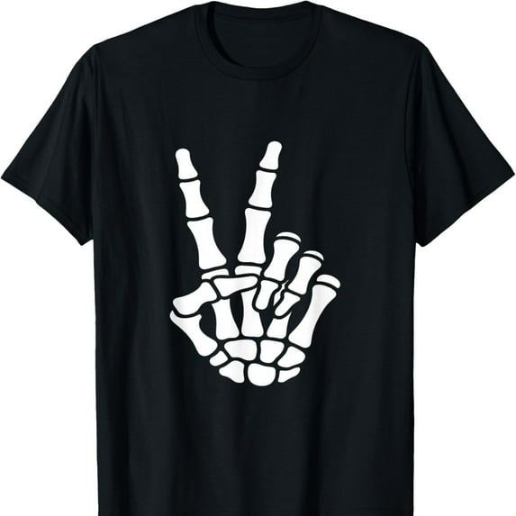Peace Sign B1OneS1 Halloween S1Hirt Skeleton H1and Fingers T-S1Hirt ...