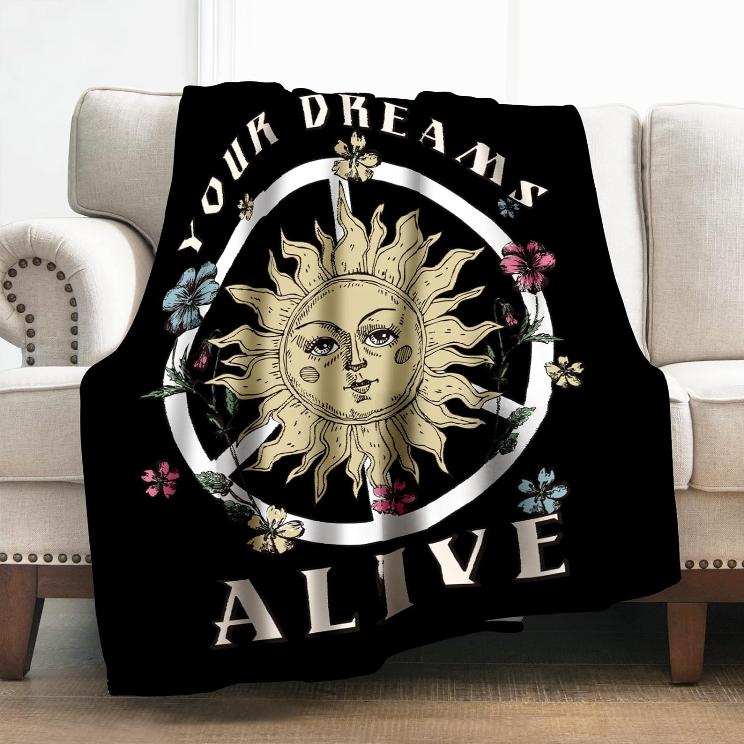 Peace Sign Blanket Gifts for Boys Girls Men, Peace Symbol Decoration ...