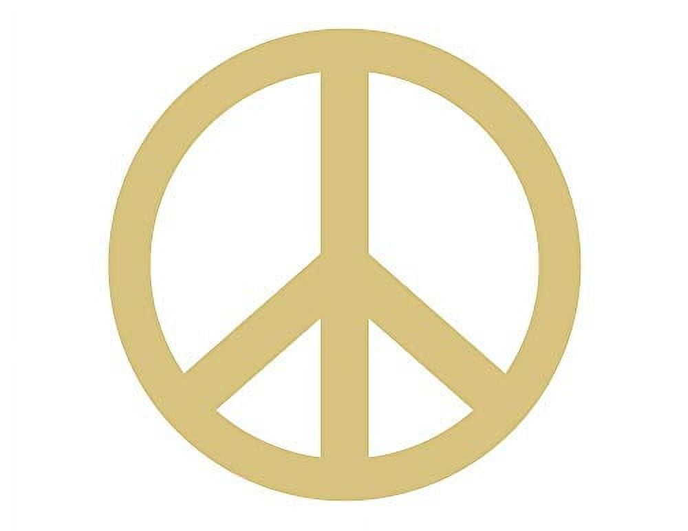 Peace Sign Cutout Unfinished Wood Hippie 60's Door Hanger MDF Shaped ...