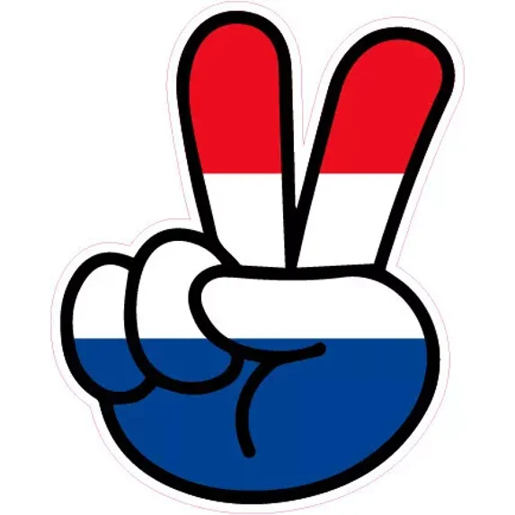 Peace Sign Fingers Hand American Flag Colors Sticker Window Decal Phone ...