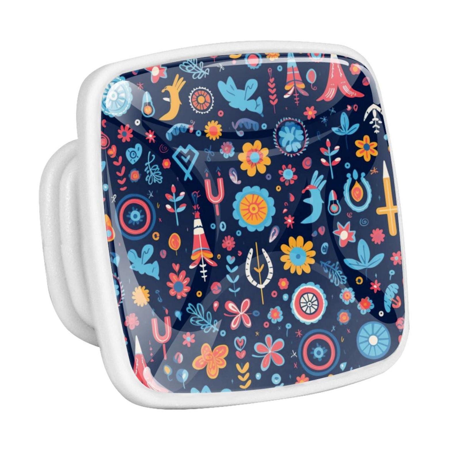 Peace Sign Fluorescent Drawer Pulls with Screws Square 4-Pack Glow Dark ...