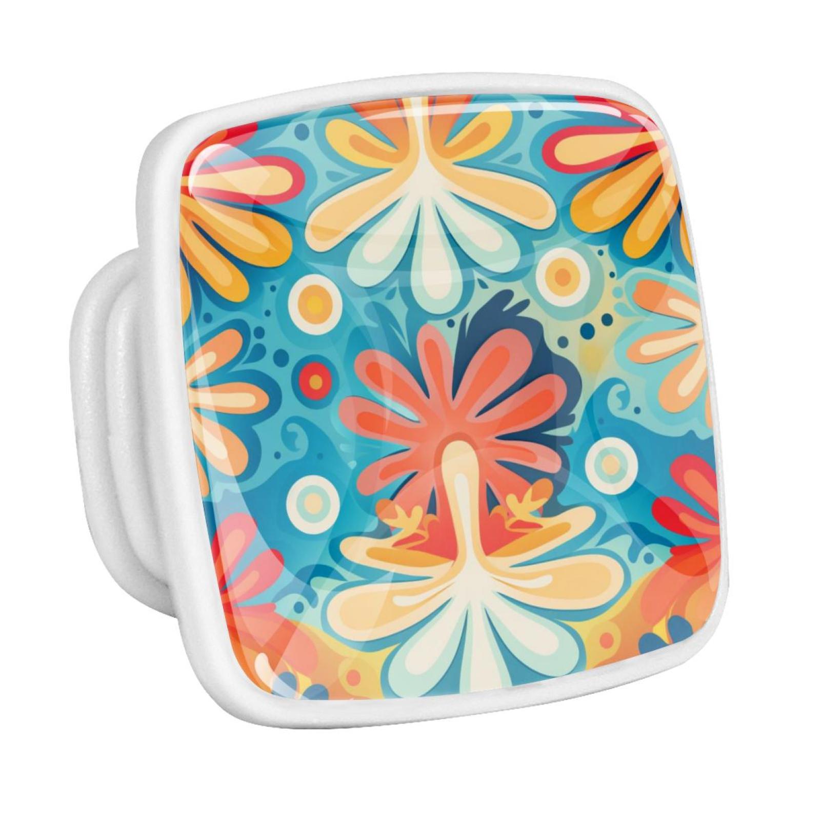 Peace Sign Fluorescent Drawer Pulls with Screws Square 4-Pack Glow Dark ...