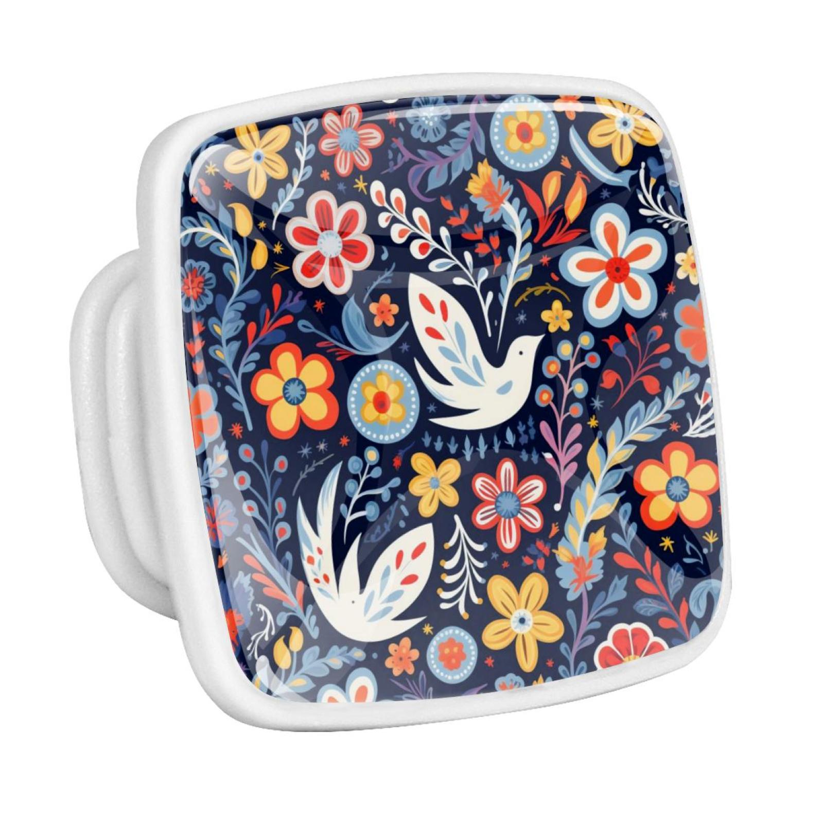 Peace Sign Fluorescent Drawer Pulls with Screws Square 4-Pack Glow Dark ...