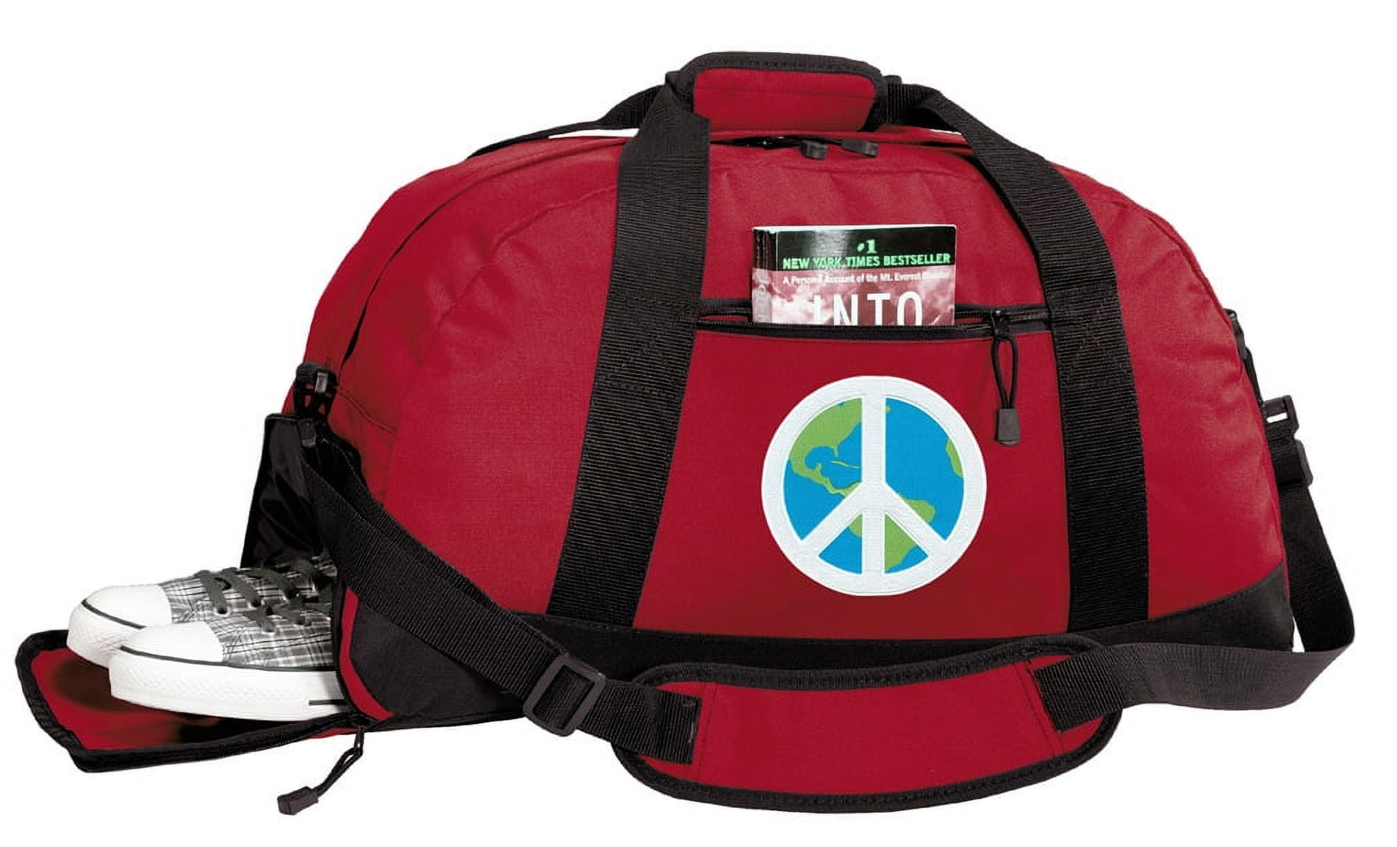 Peace Sign Gym Bags Peace Sign Duffle Bag WITH SHOE POCKET! - Walmart.com