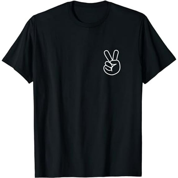 Peace Sign Hand - Minimalistic "Pocket Design" - Peace T-Shirt ...