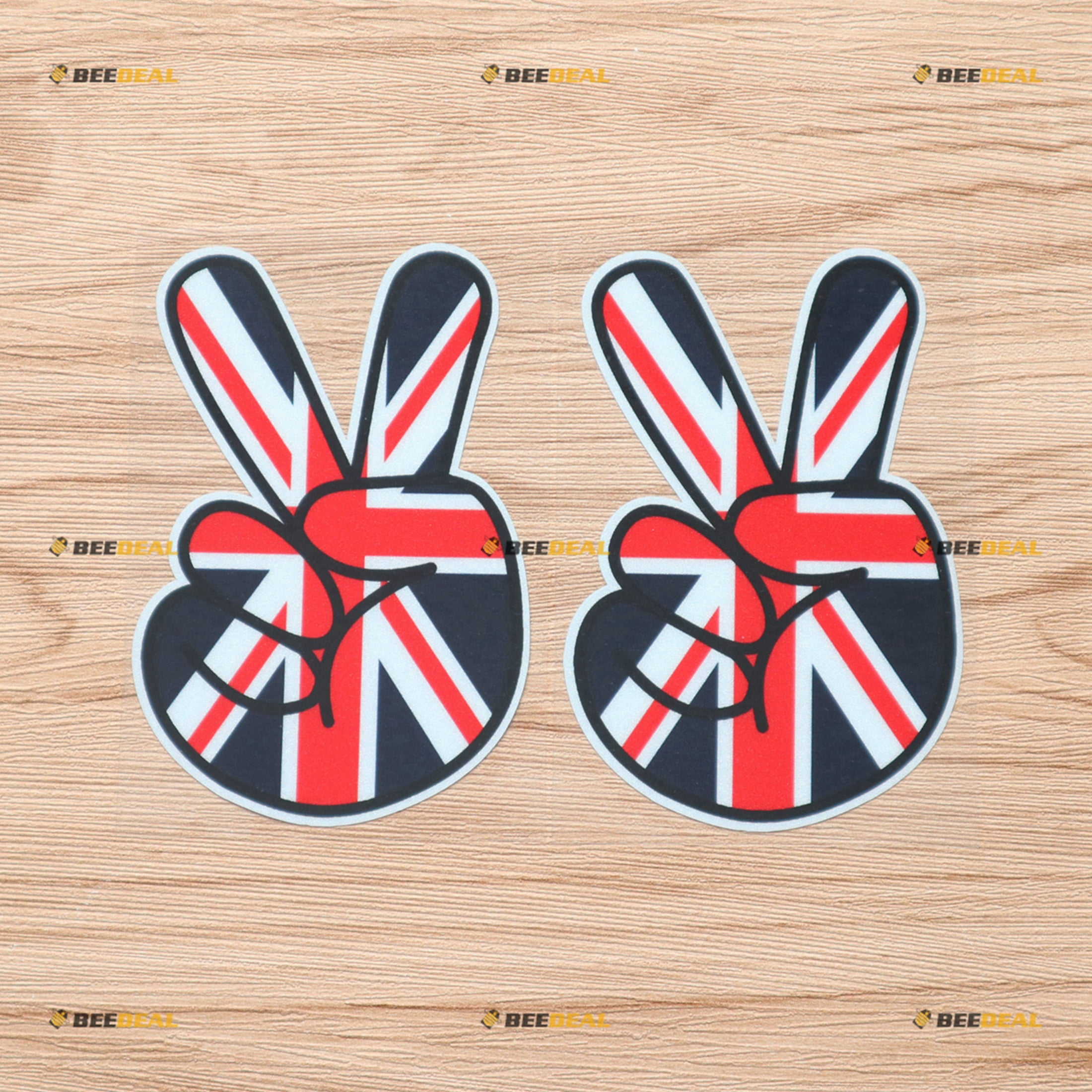Peace Sign Hand UK British Flag Union Jack Vinyl Decal Sticker - 2 Pack ...
