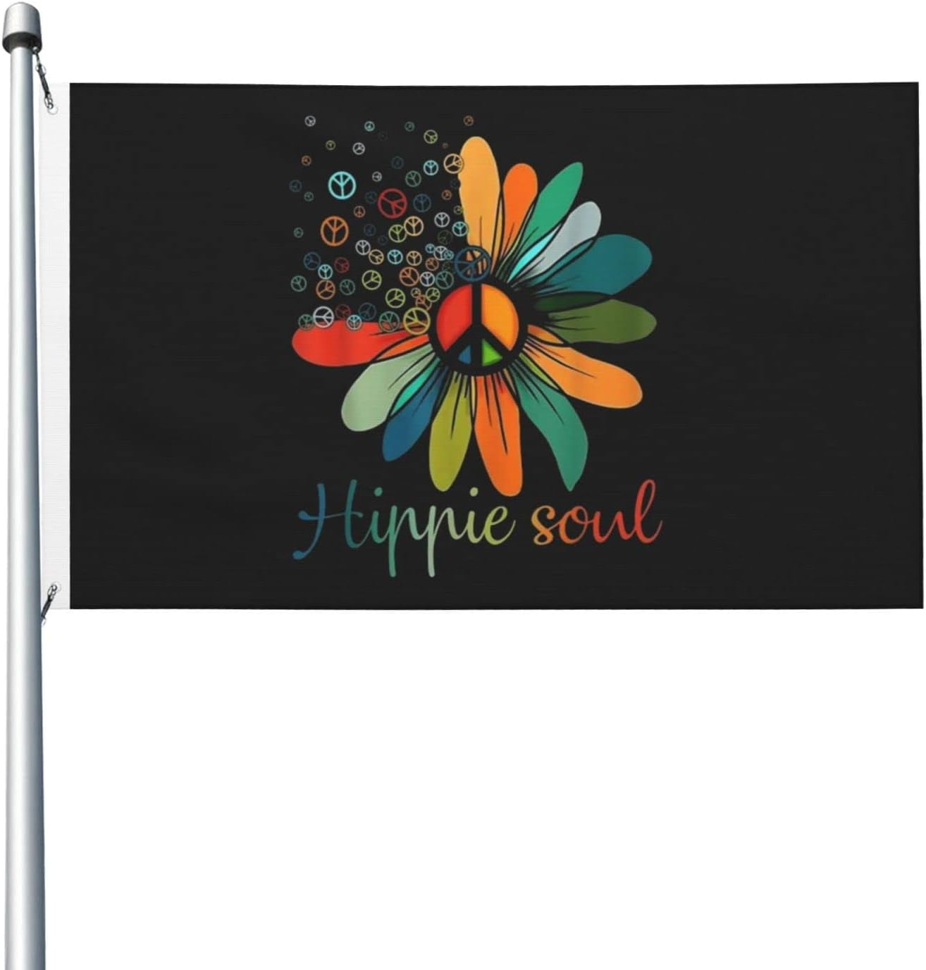 Peace Sign Hippie Soul Flags 3x5 Ft Double Sided Flag Decoration Banner ...