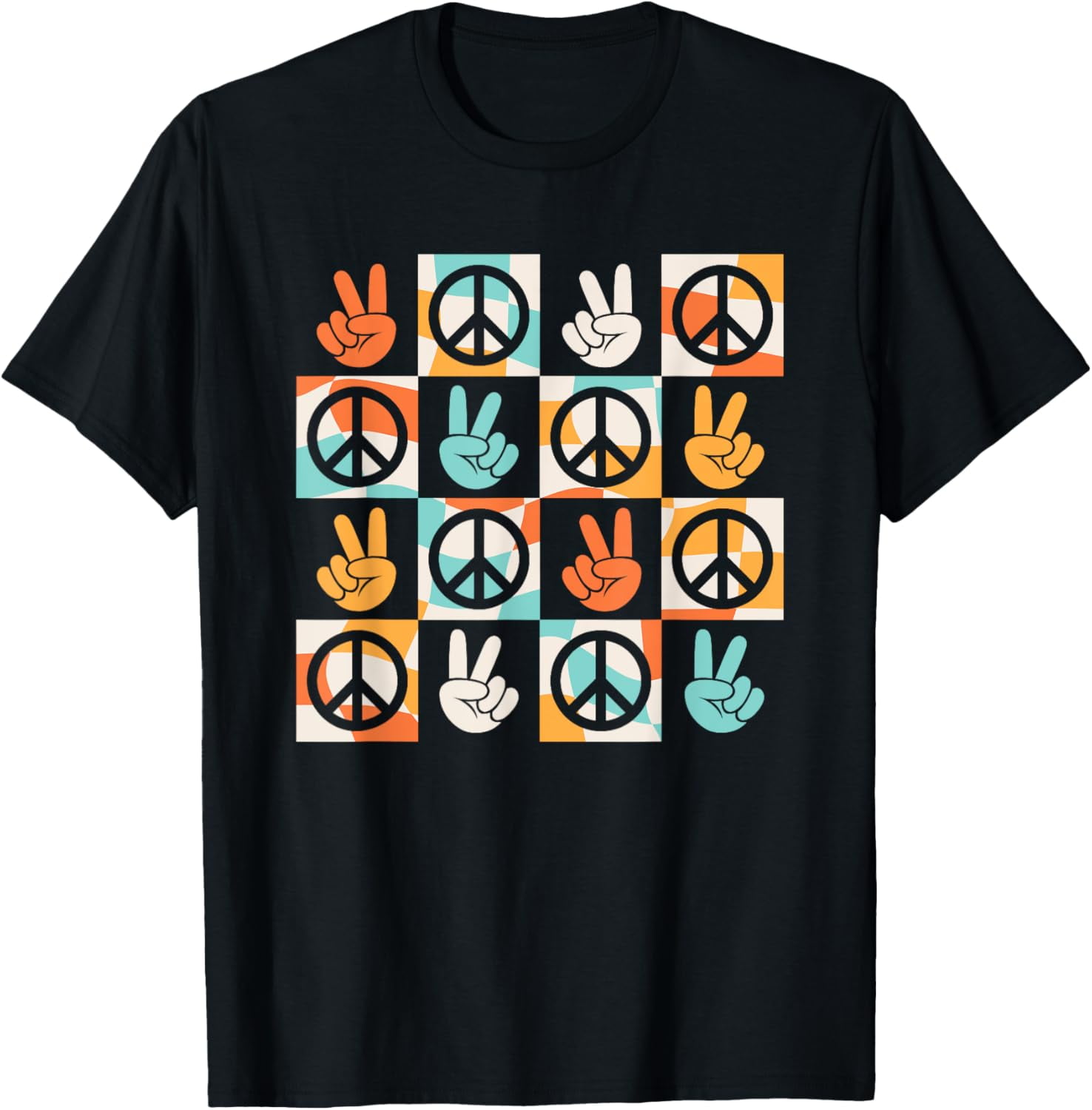 Peace Sign Hippie Theme Party 60s 70s Outfit Men Women Kids T-Shirt men ...