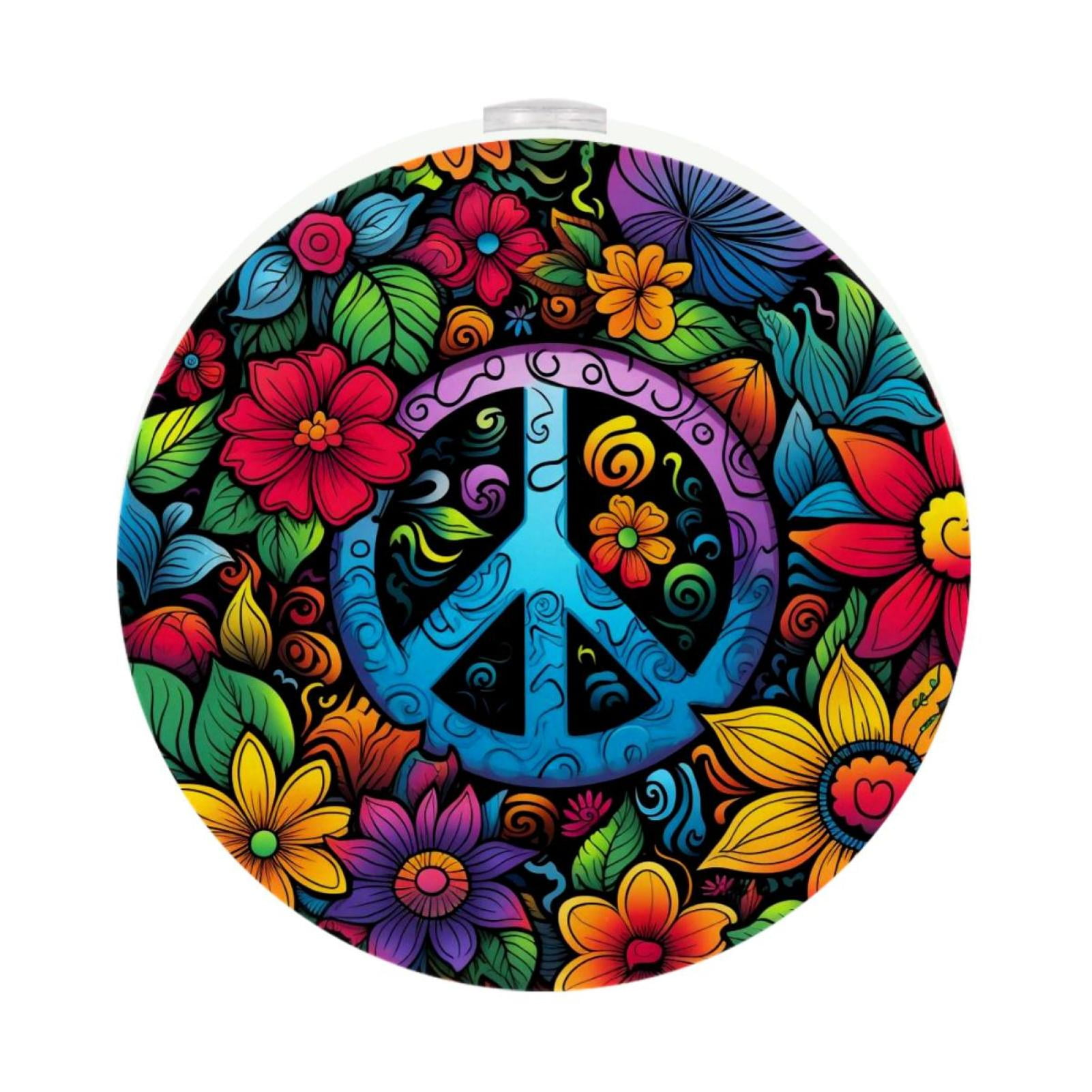 Peace Sign LED Round Night Light-2PCS: Compact and Energy-Efficient ...