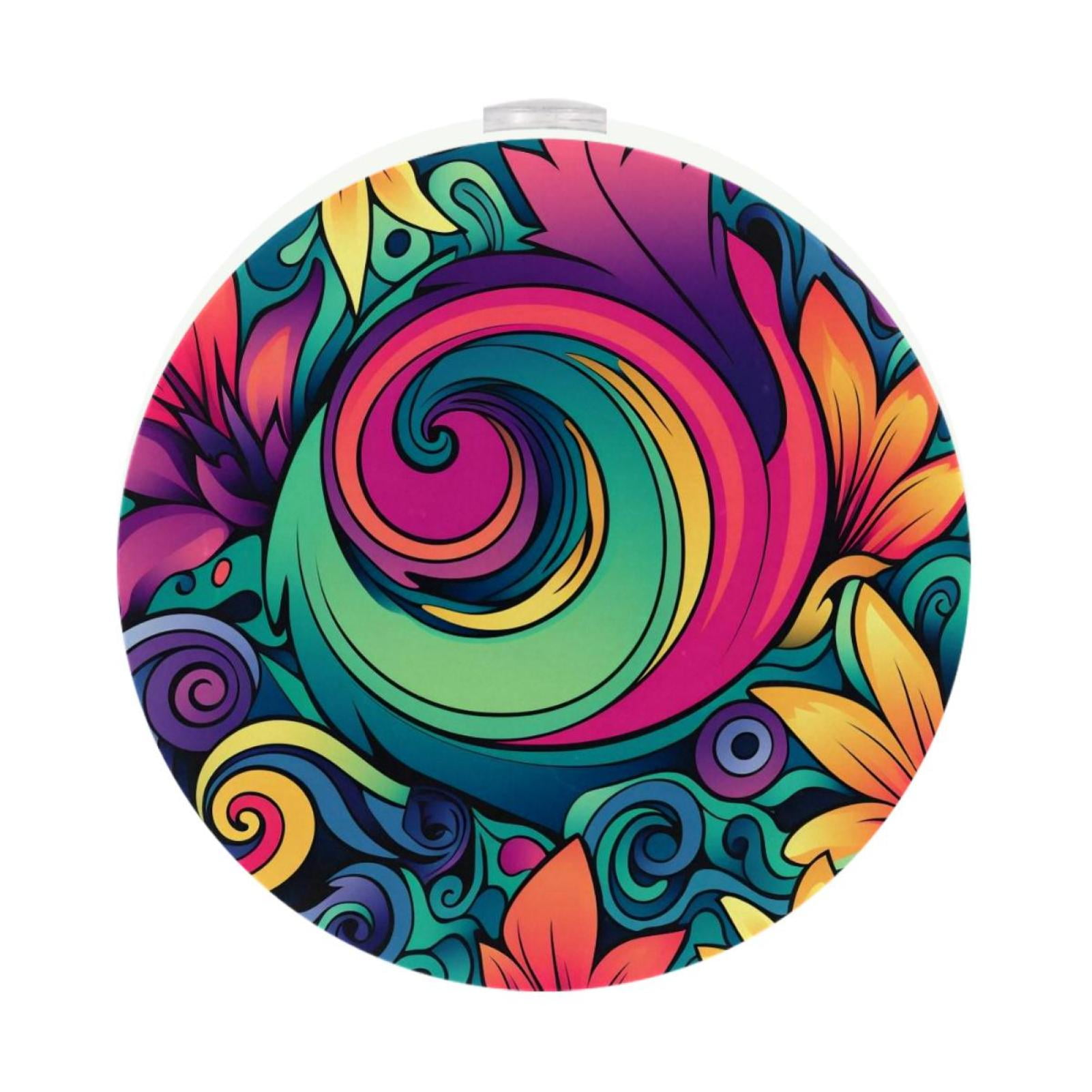 Peace Sign LED Round Night Light-2PCS, Plug-in Dusk-to-Dawn Auto Sensor ...