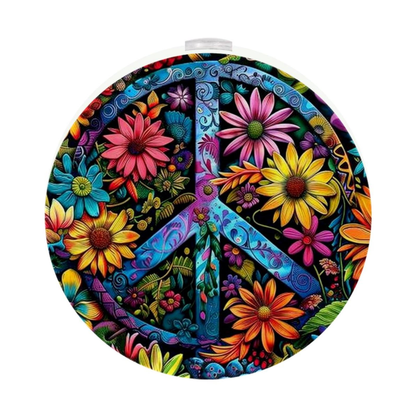 Peace Sign LED Round Night Light-2PCS for a Relaxing and Safe Ambiance ...