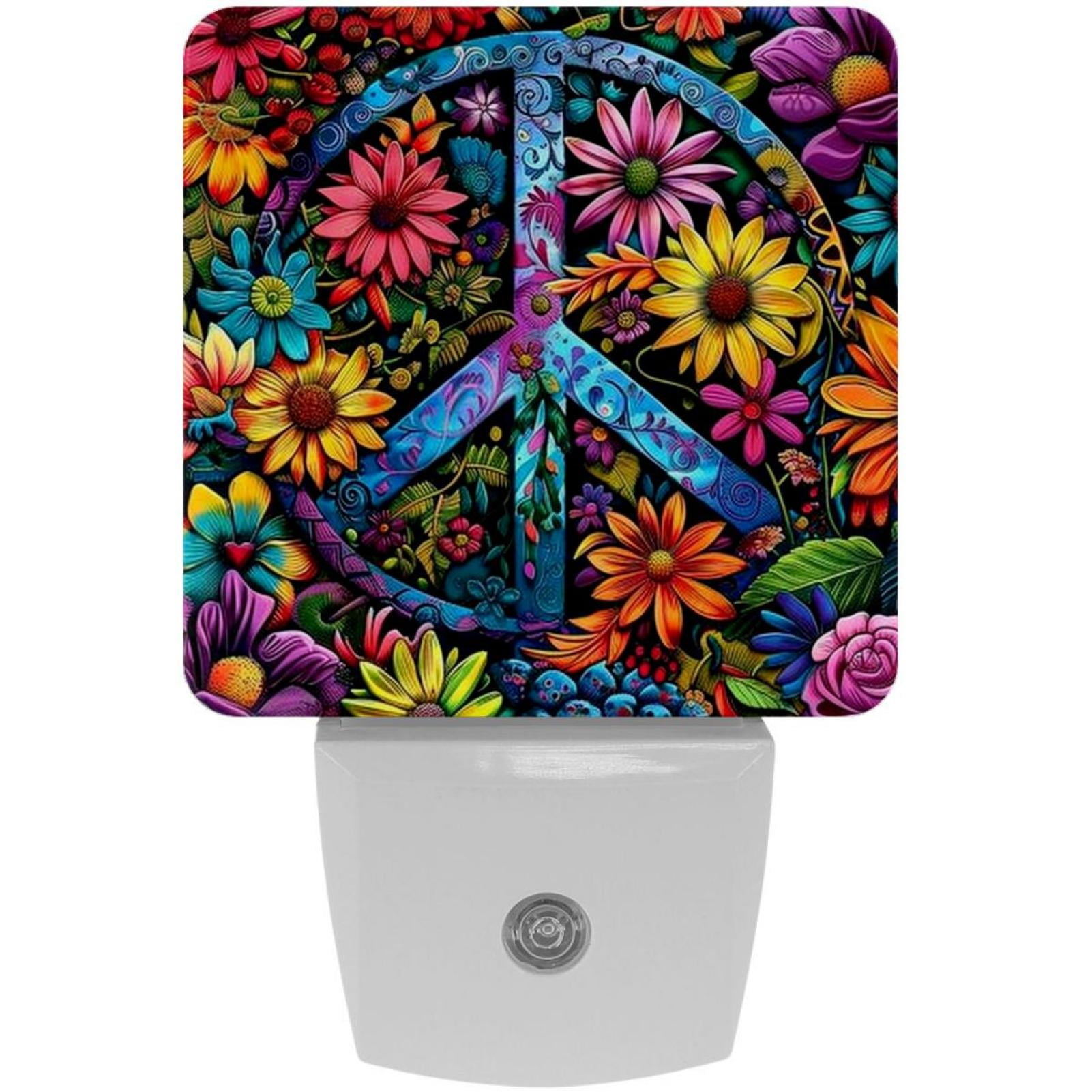 Peace Sign LED Square Night Lights - Elegant and Energy Efficient ...