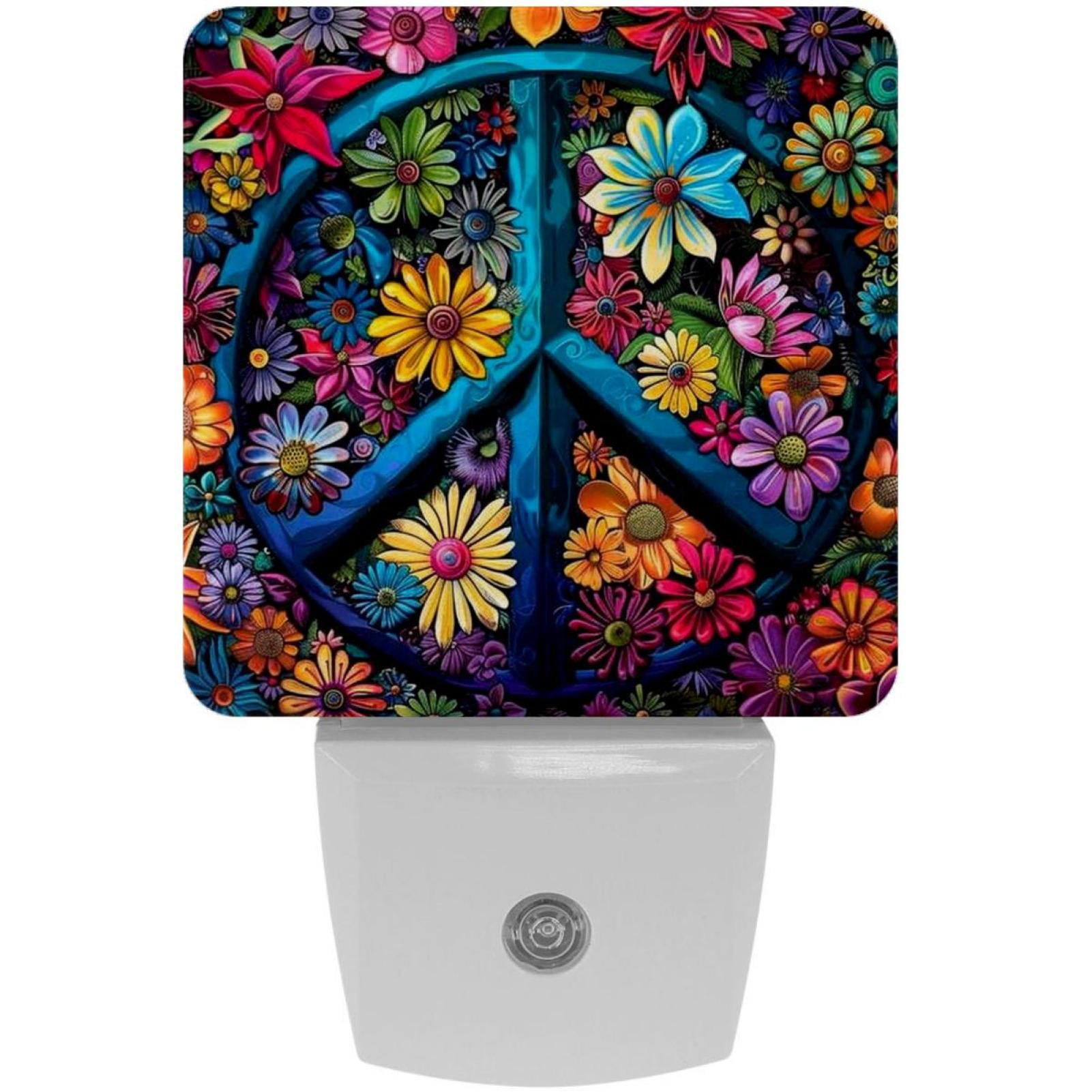Peace Sign LED Square Night Lights - Energy Efficient & Elegant ...
