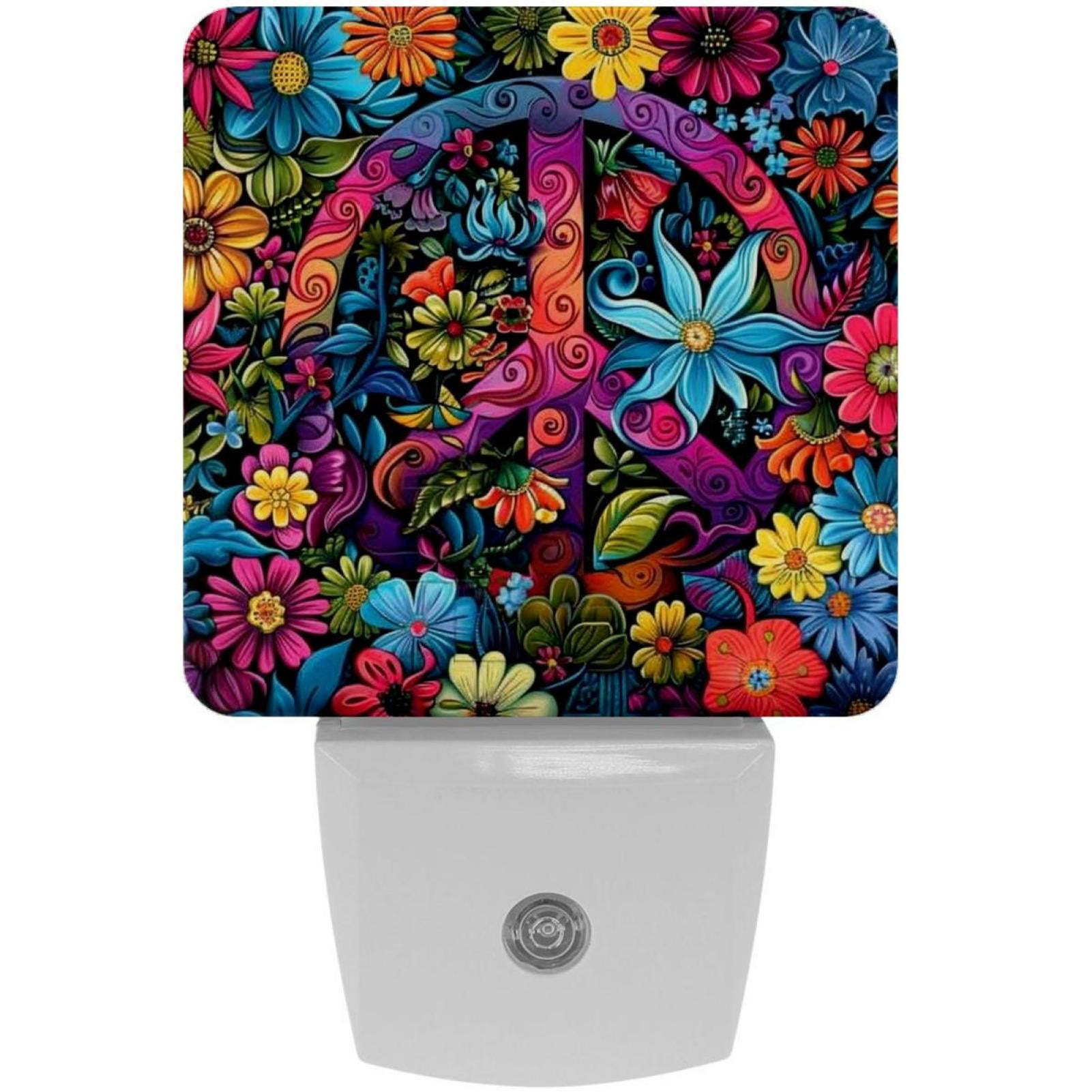 Peace Sign LED Square Night Lights- Energy Efficient and Stylish ...