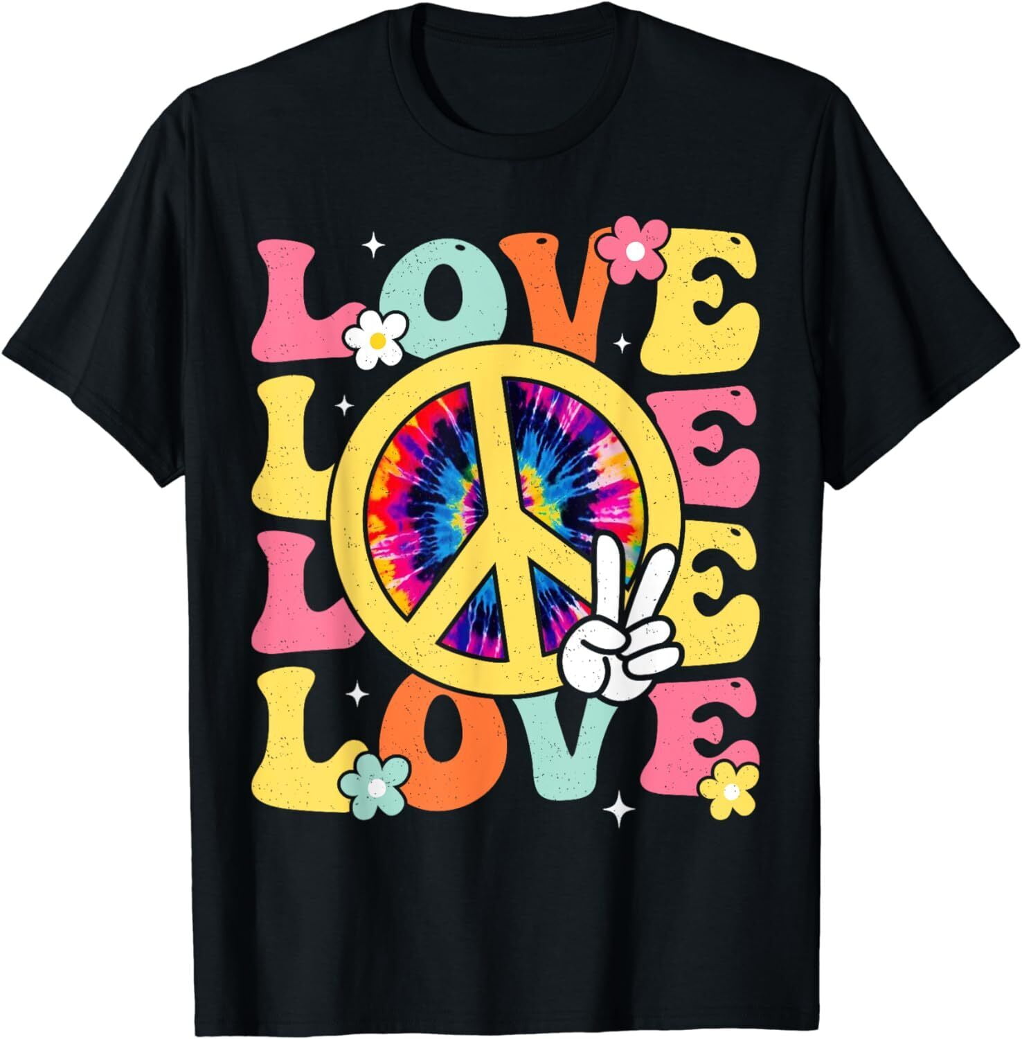 Peace Sign Love 60s 70s Costume Hippie Theme Party T-Shirt - Walmart.com