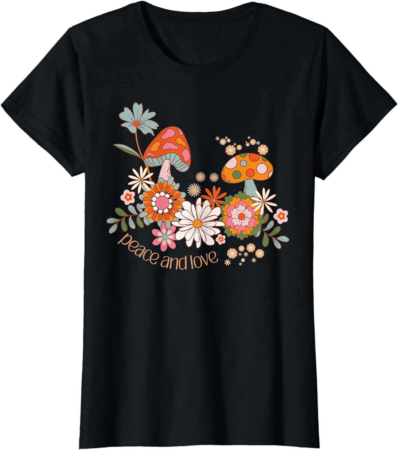 Peace Sign Love 60s 70s Flower Hippie Costume Womens Mens T-Shirt ...