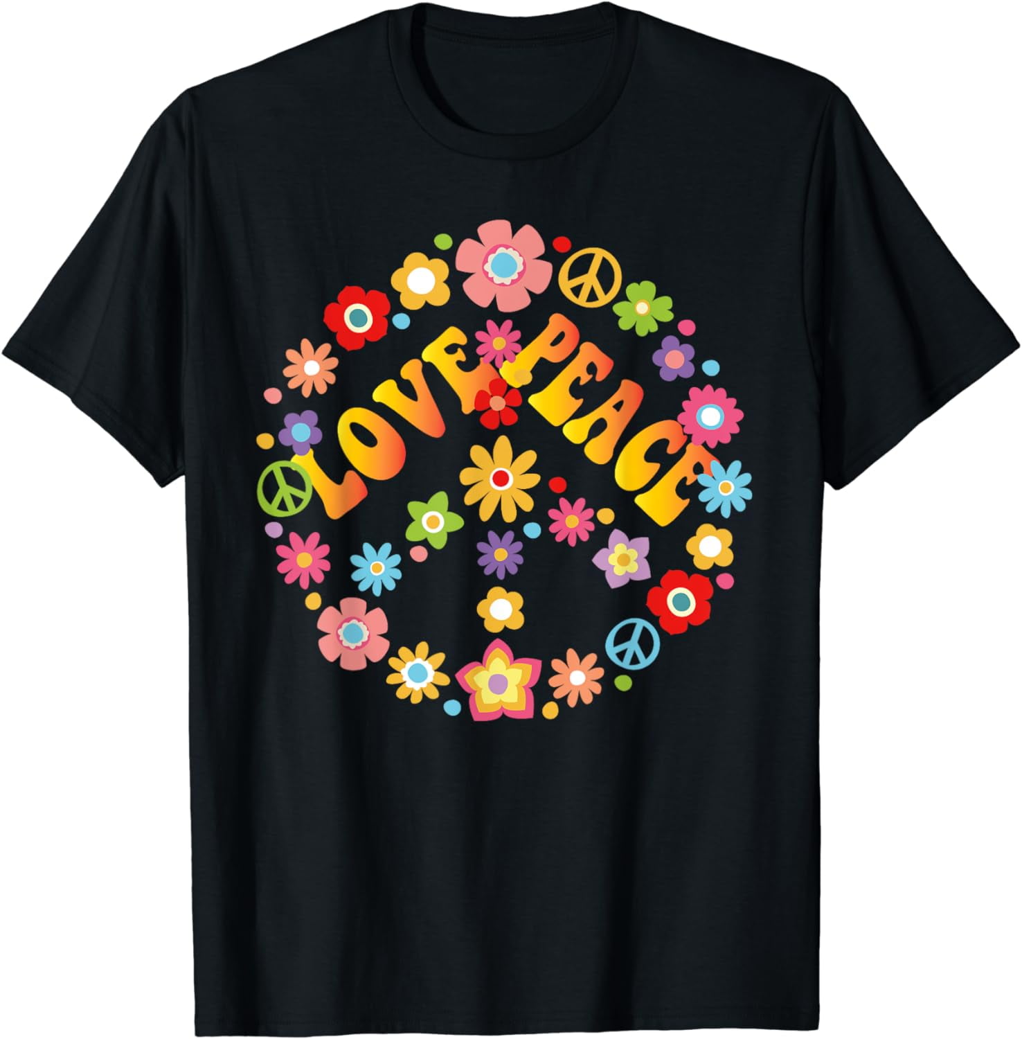 Peace Sign Love 60s 70s Tie Die Hippie Costume Shirt T-Shirt - Walmart.com