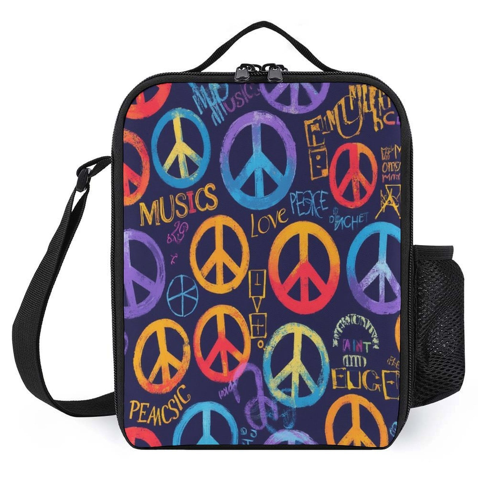 Peace Sign Music Love Psychedelic Lunch Bags for ,Cartoon Picnic Bags ...