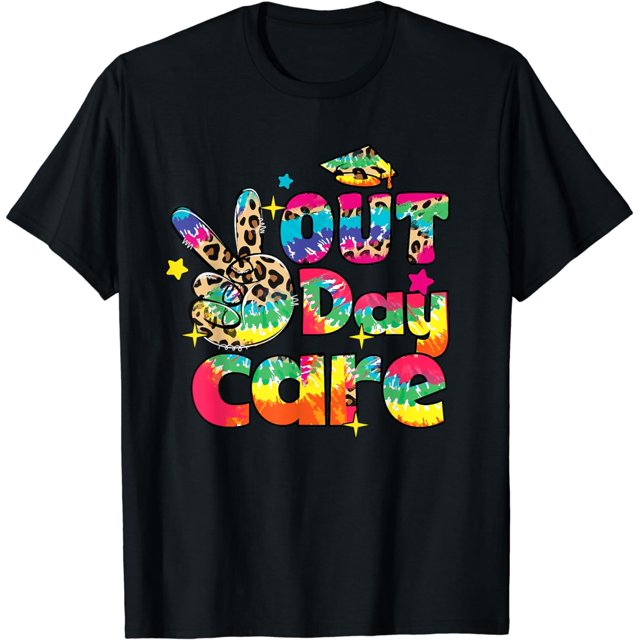 Peace Sign Out Daycare Tie Dye Leopard Student Graduation T-Shirt ...