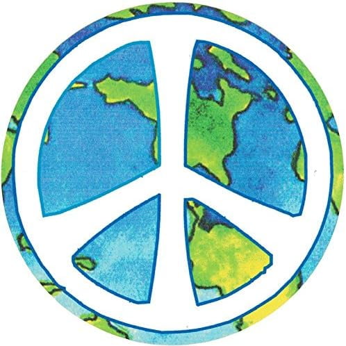 Peace Sign Over Earth - Bumper /Decal (4.25" Circular)$$Vehicle Parts ...