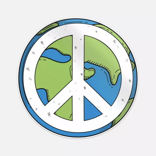 Peace Sign Over Earth Sticker Phone Decal Water Bottle Stickers Car ...