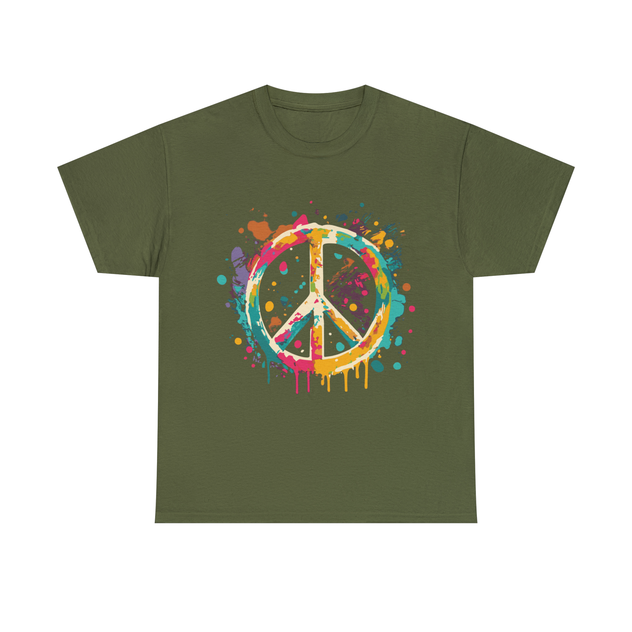 Peace Sign Paint Splatter Graffiti Unisex Graphic Tee Shirt, Sizes S ...