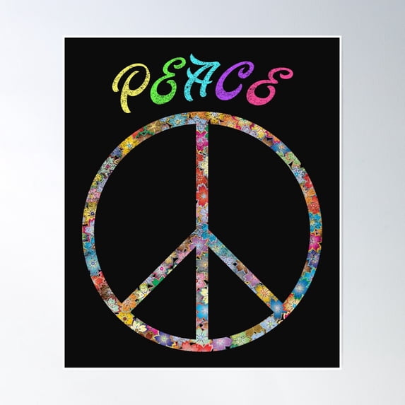 Peace Sign, Peace Symbol, Hippie, Colorful Gift Poster Wall Art, Modern ...