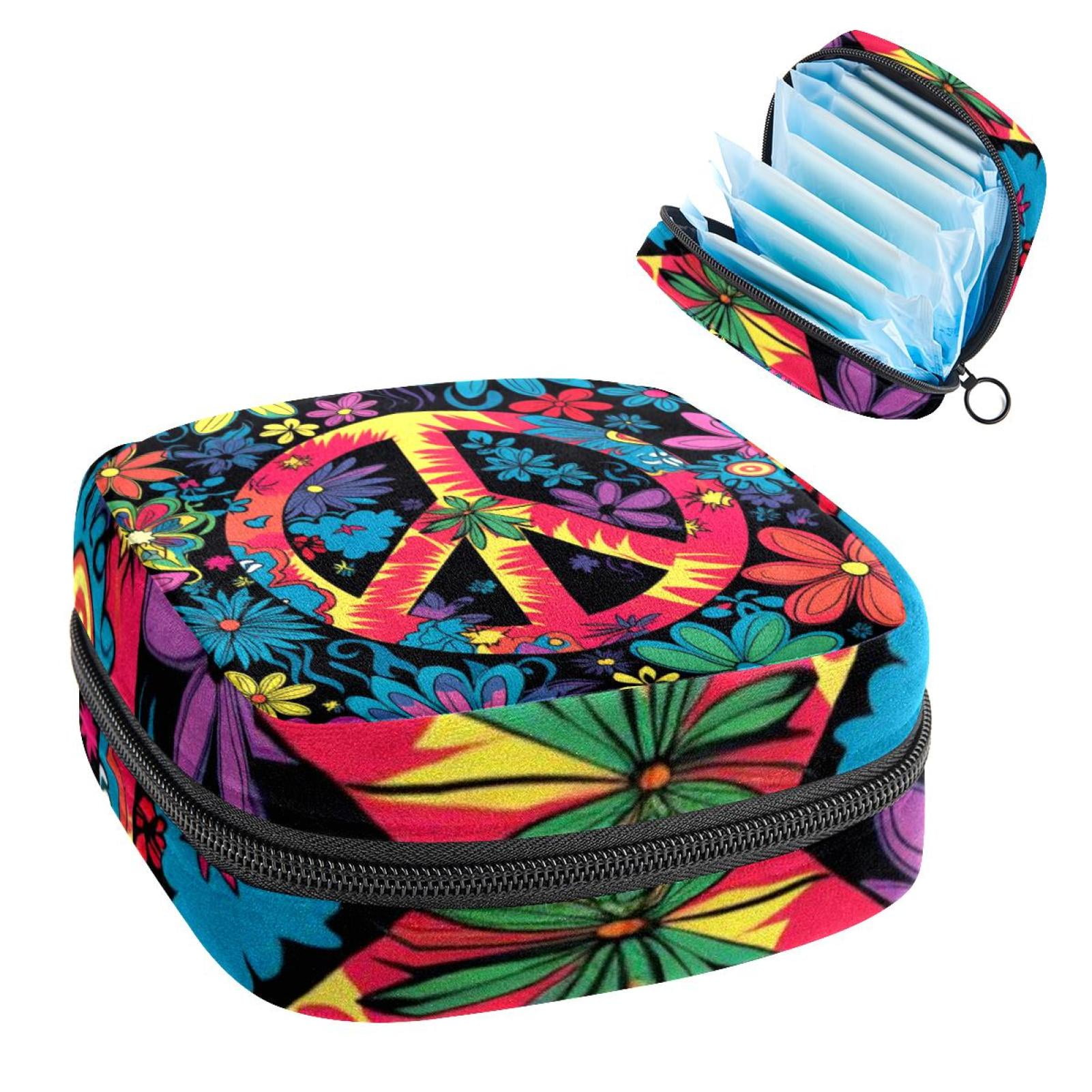Peace Sign Period Pouch Sanitary Napkin Organizer Travel Storage Bag ...